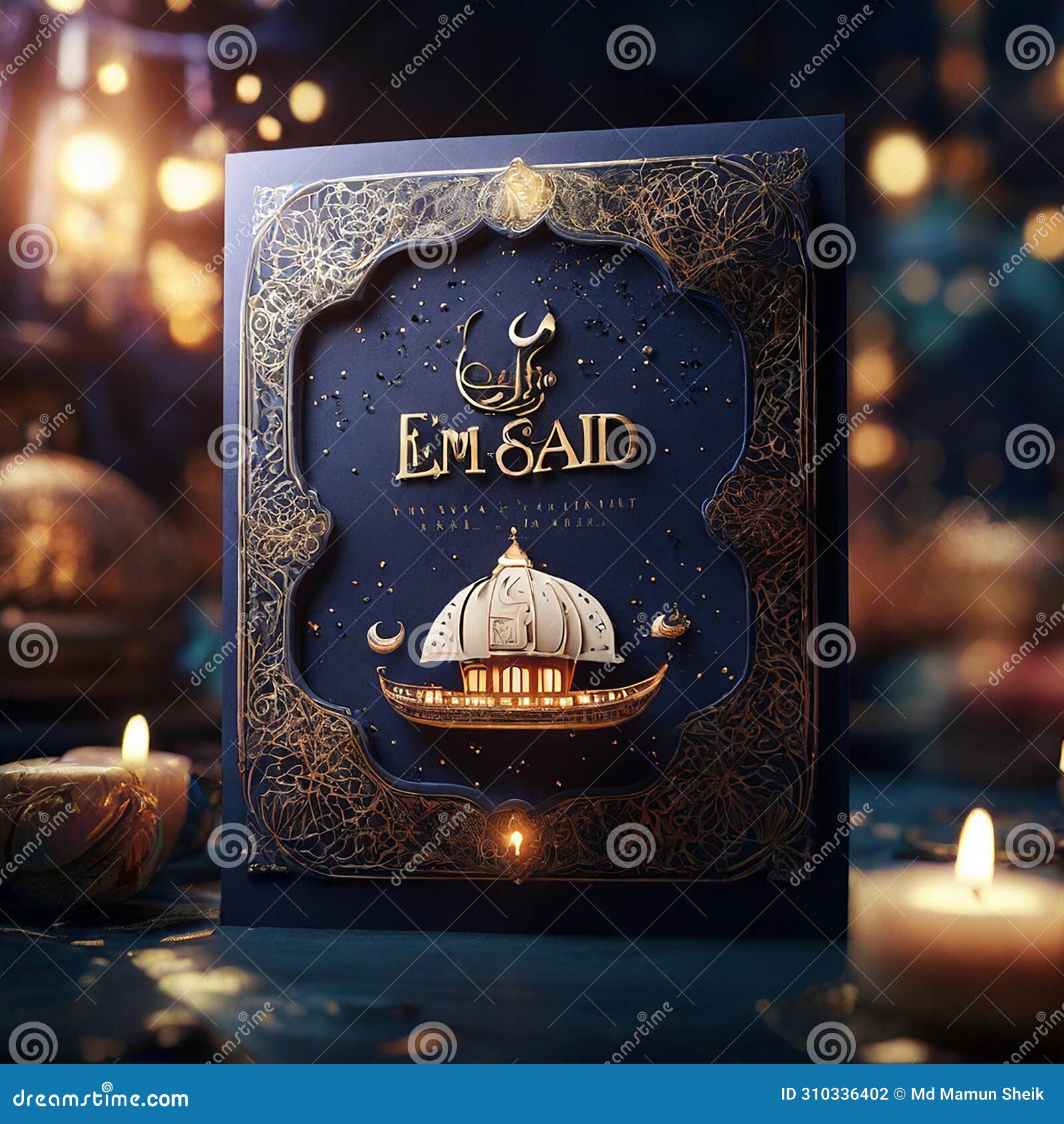 Best Eid Card Design Photo stock illustration. Illustration of shadow - 310336402