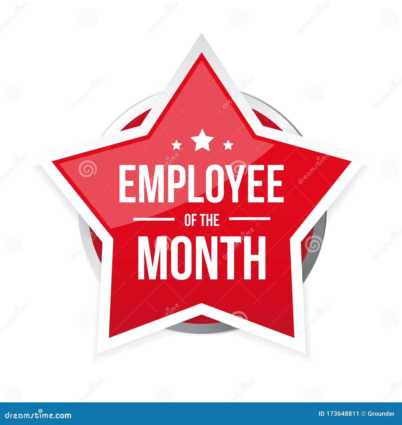Best Employee of the Month Award Badge Stock Vector - Illustration of ...