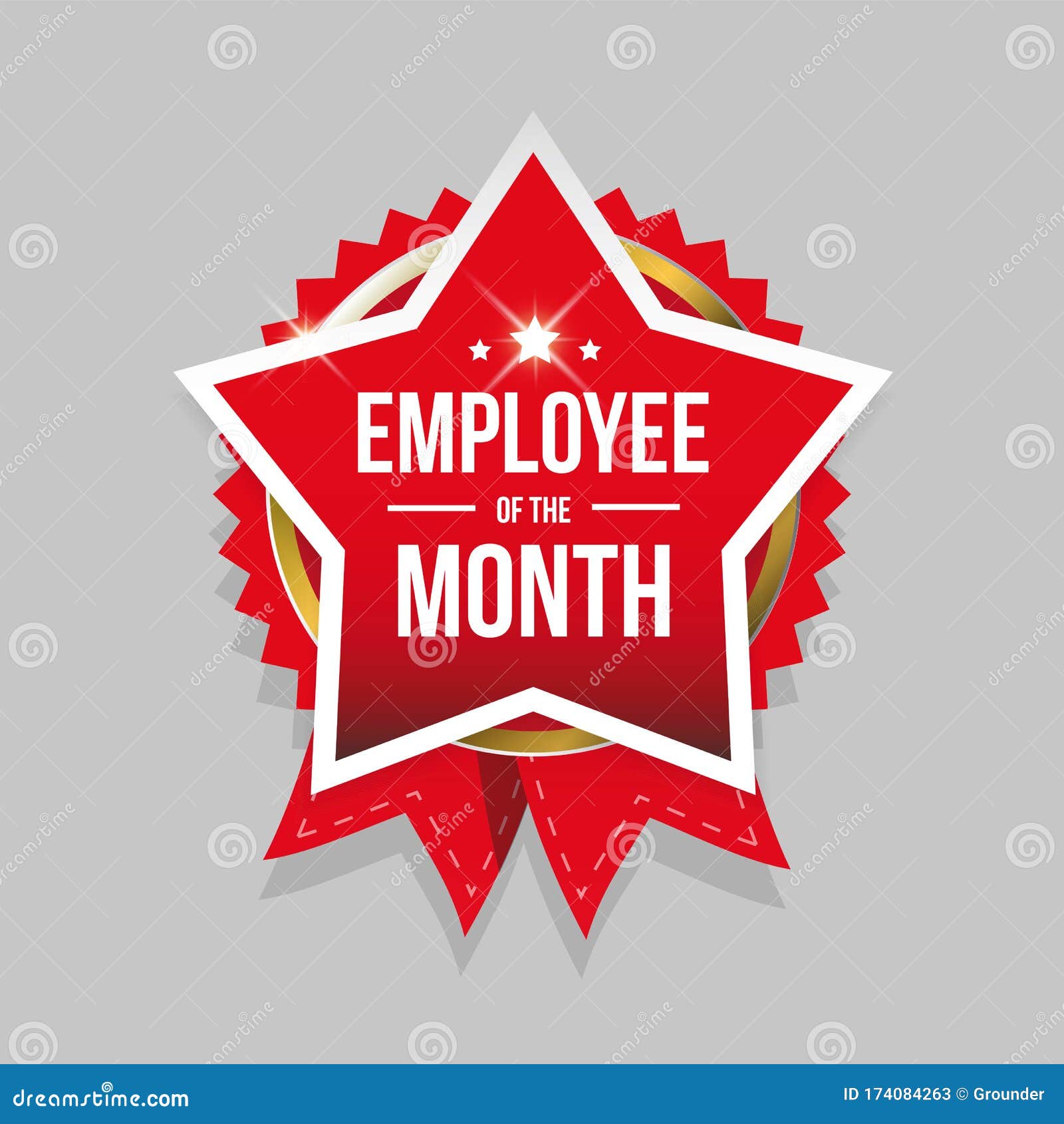 Best Employee Of The Month - Workrecognition Award Ribbon Cartoon ...