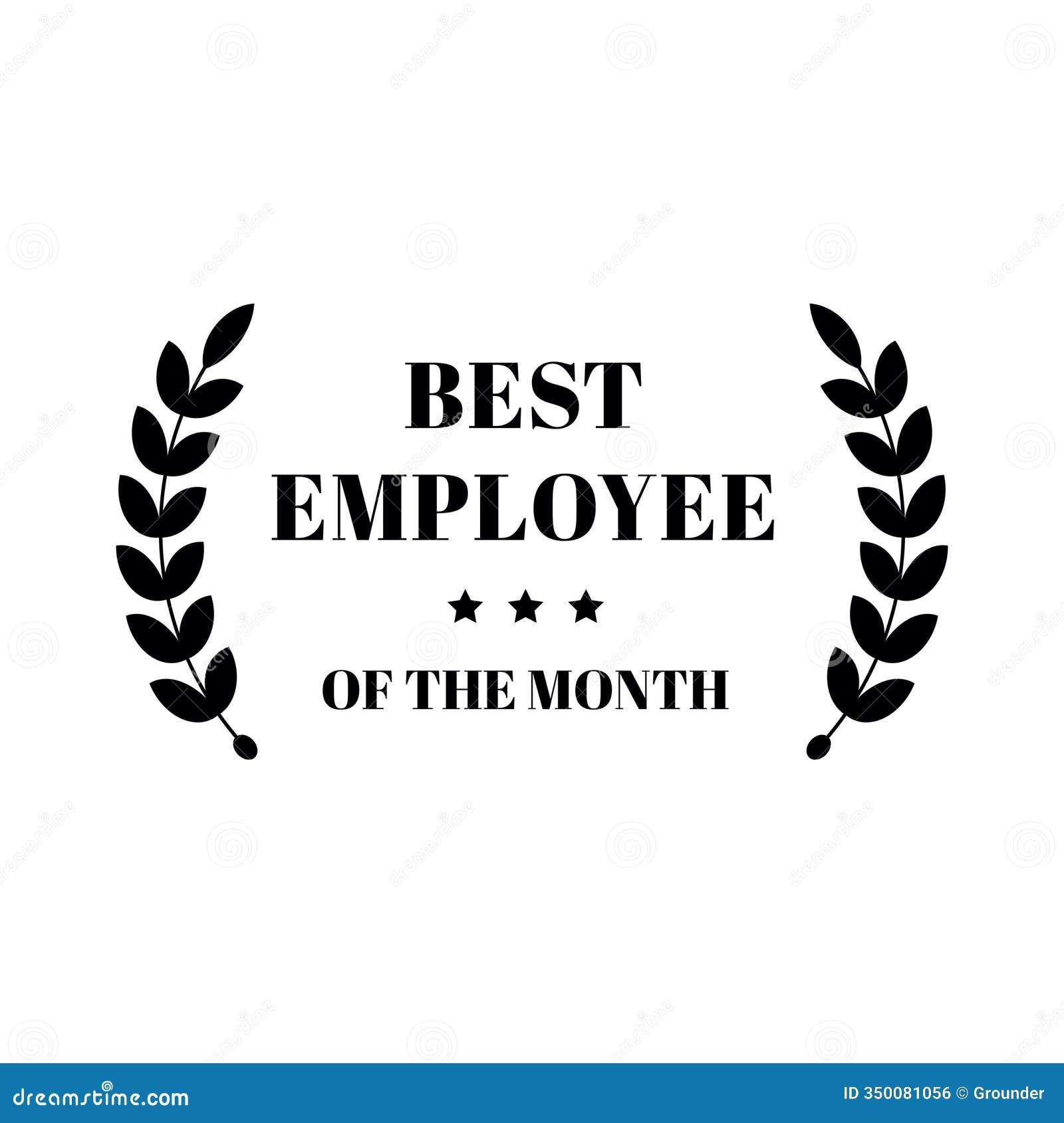 Best Employee Of The Month Award Badge Cartoon Vector | CartoonDealer ...