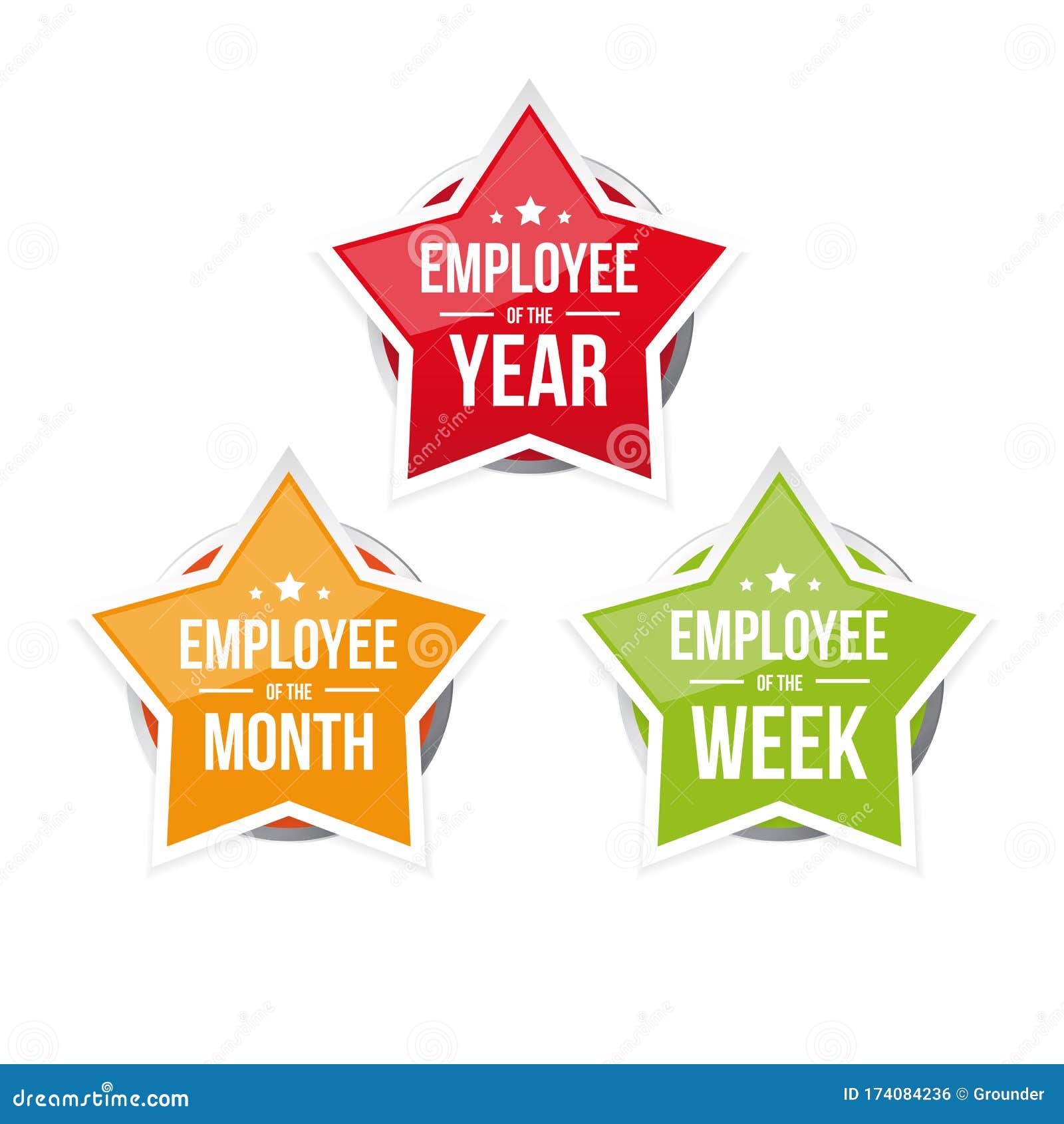 Best Employee of the Year Award Badge Stock Vector - Illustration of ...