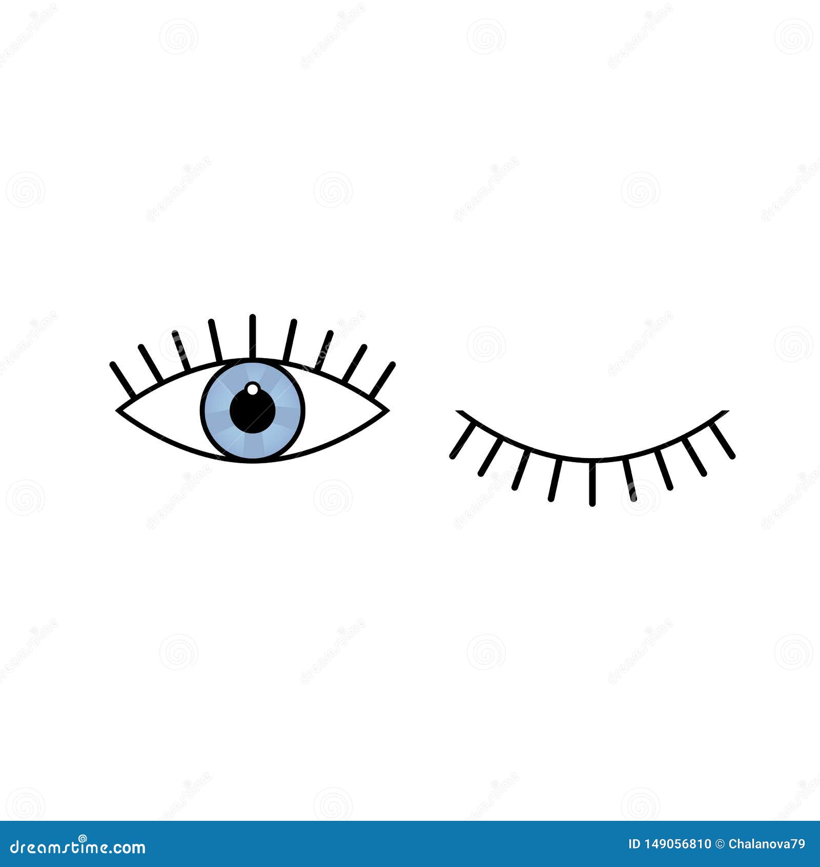 Best Eye Icon Vector Design Template. Open and Closed Eyes Psychedelic ...