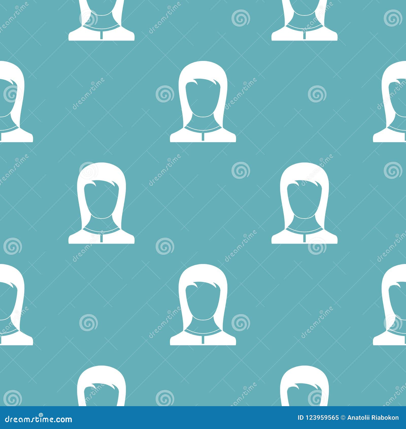 Best Female Avatar Pattern Seamless Stock Illustration - Illustration ...