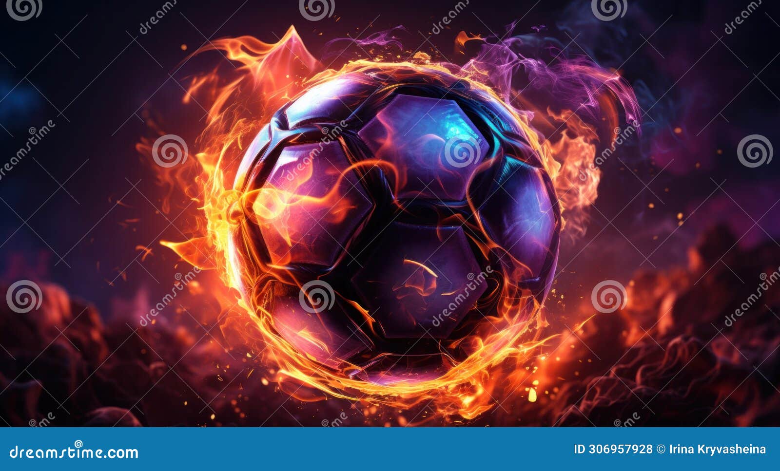 Best Fire and Flames Soccer Stock Photo - Image of tournament, flame ...