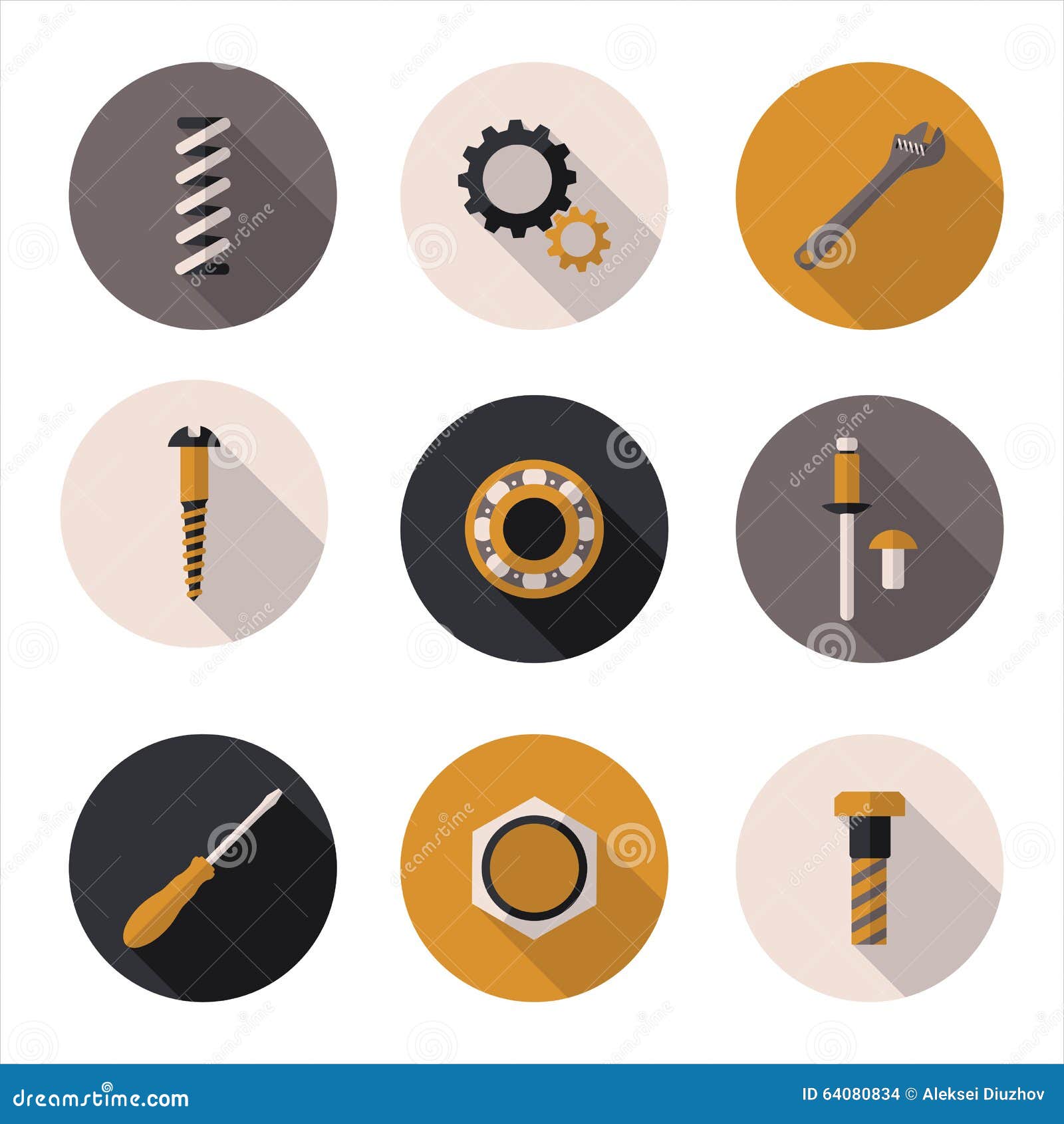 Best flat icons fasteners stock illustration. Illustration of symbol ...