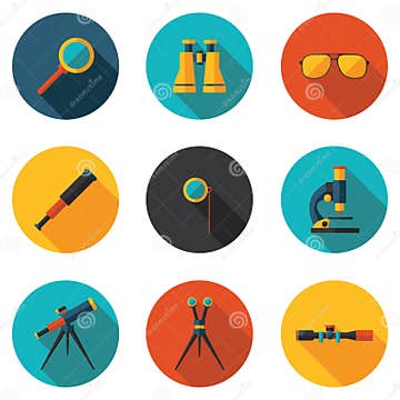 Best Flat Icons Optical Devices Stock Illustration - Illustration of ...
