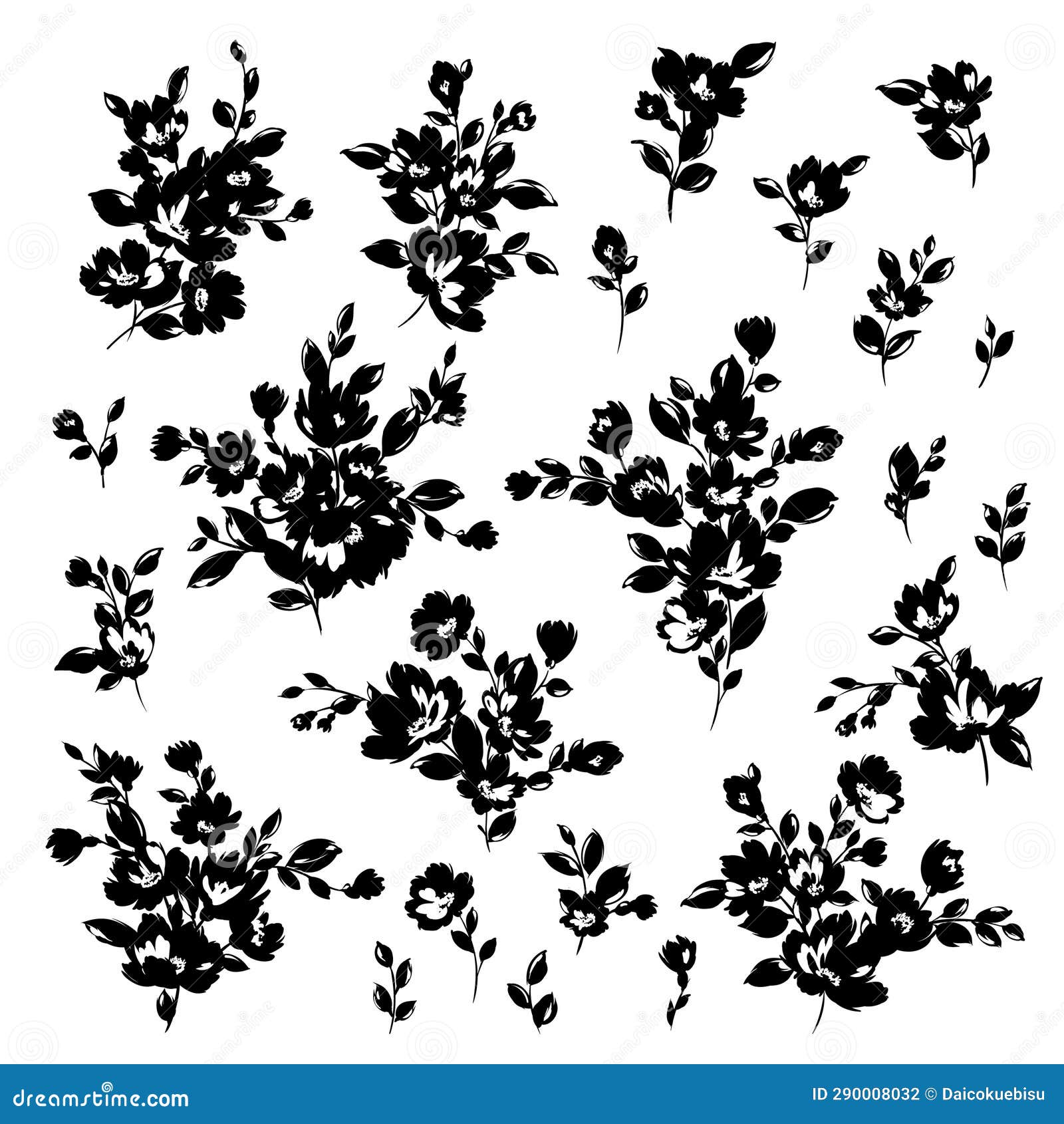 Floral Material Collection Ideal for Textile Design, Stock Illustration ...