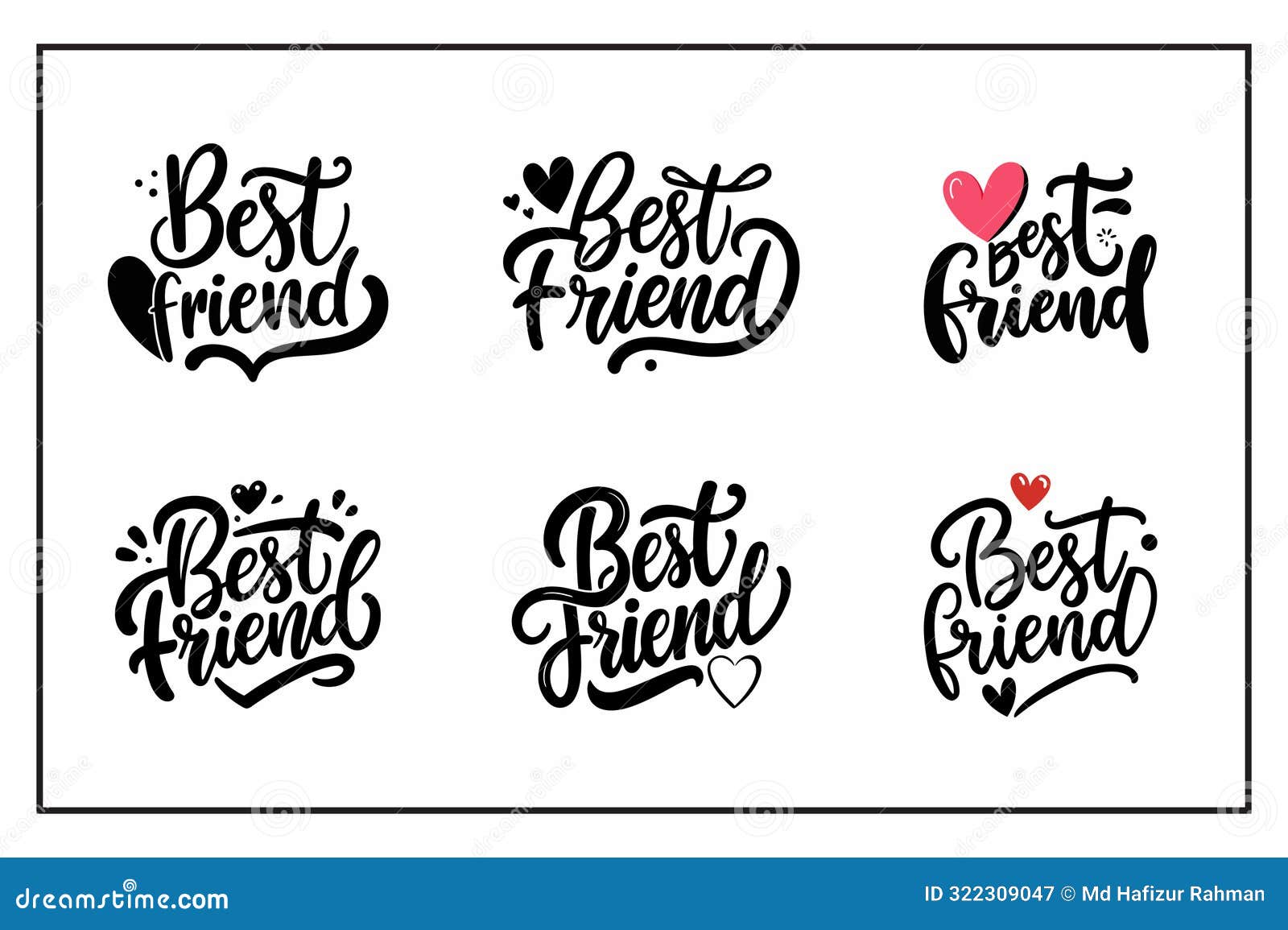Best Friend Typography Vector Illustration Stock Vector - Illustration ...