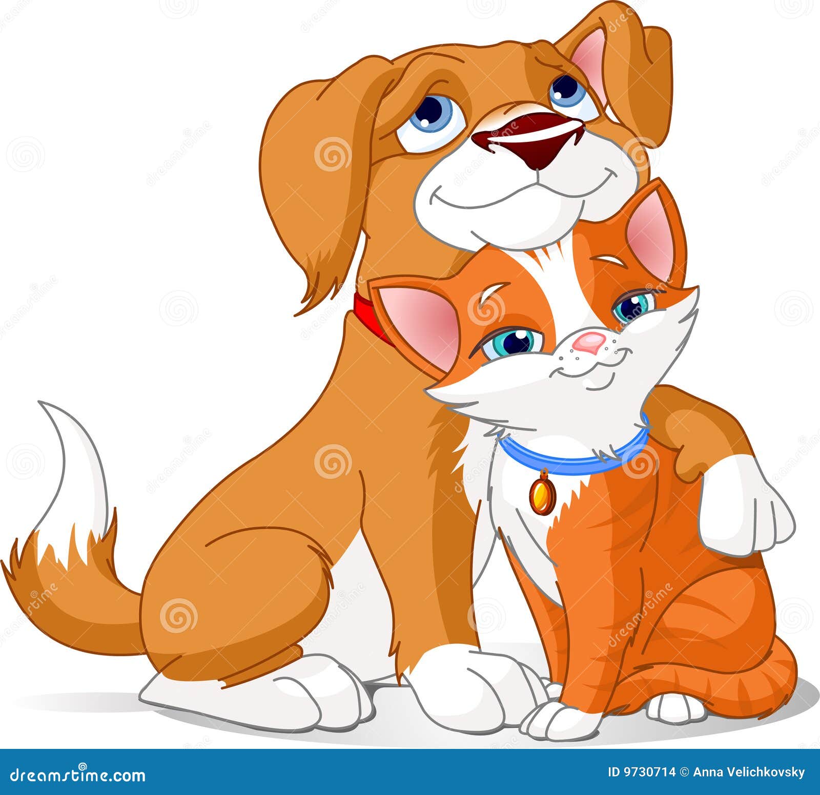 Best friends stock vector. Illustration of animal, pair - 9730714
