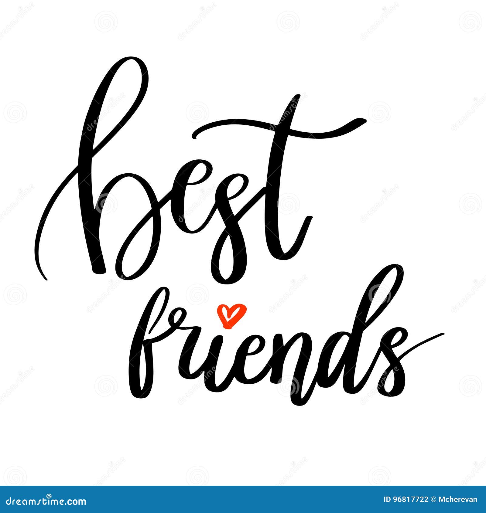 Best Friends Calligraphy Quote. Hand Lettering. Stock Illustration ...