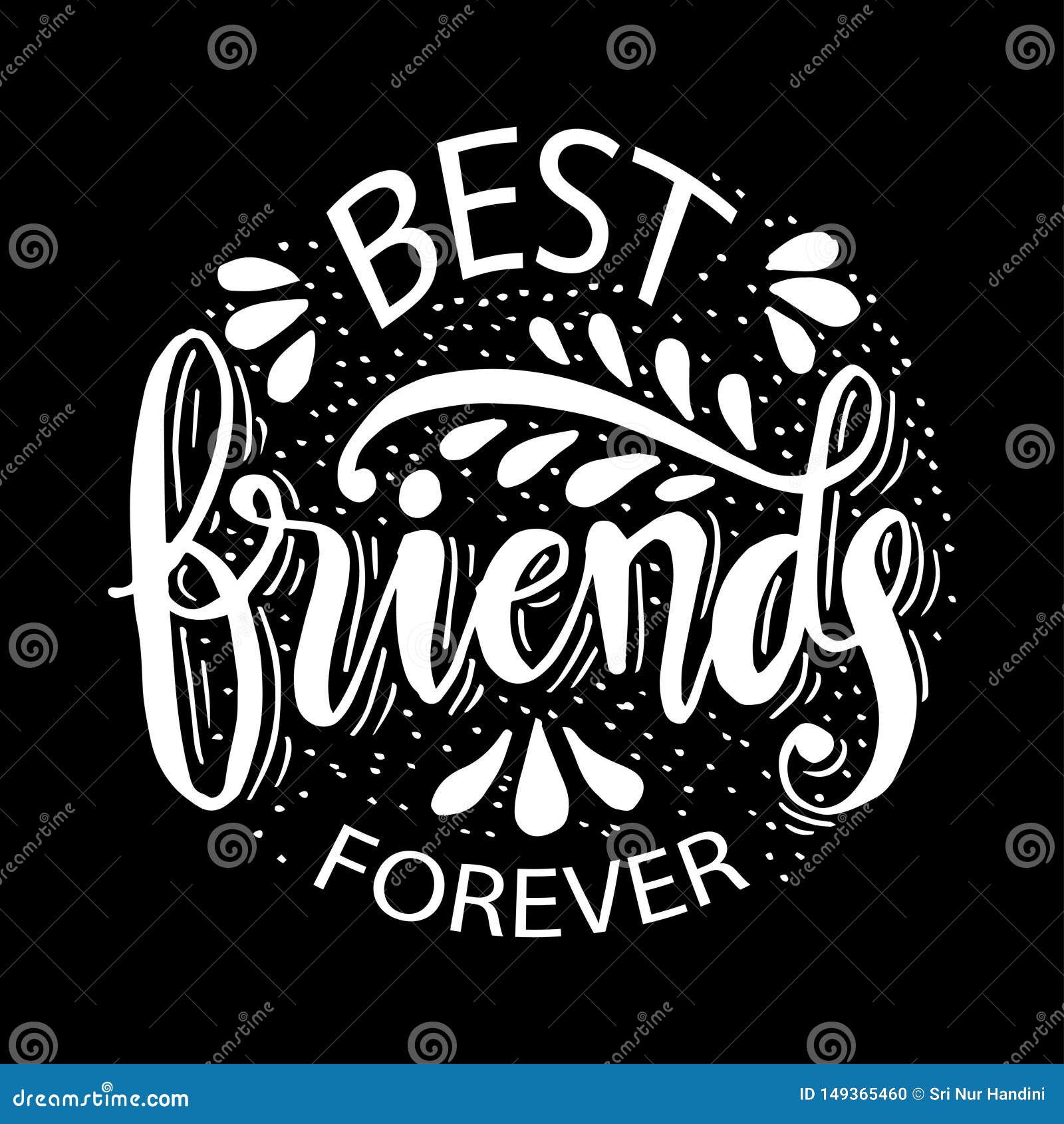 Best Friends Forever. Hand Lettering Stock Illustration - Illustration ...