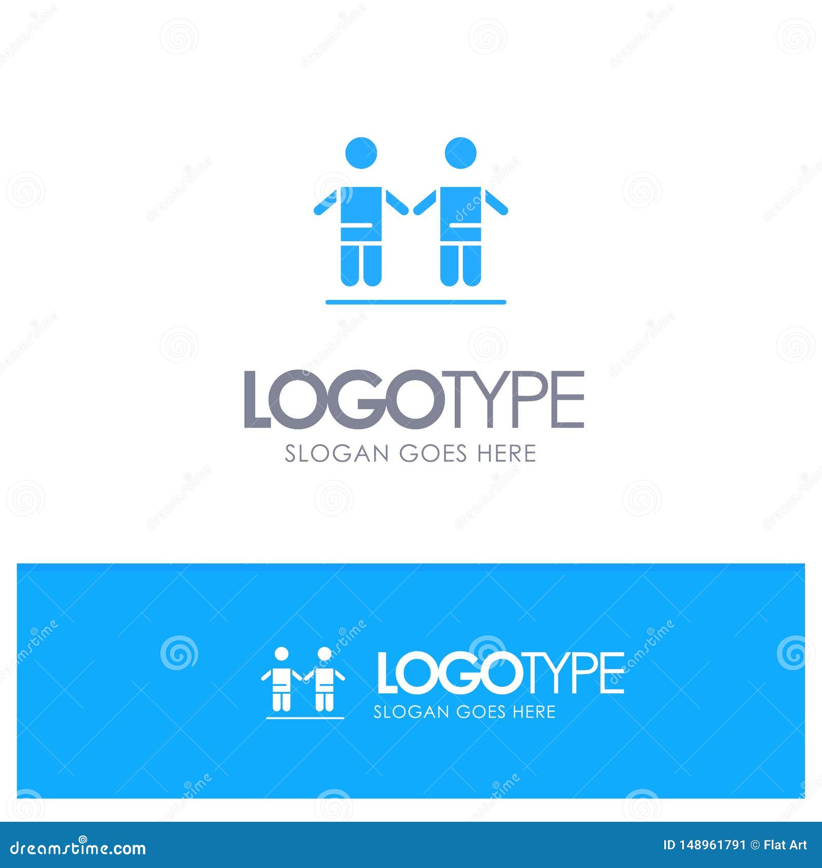 Best, Friends, Friendship, Group Blue Solid Logo with Place for Tagline ...