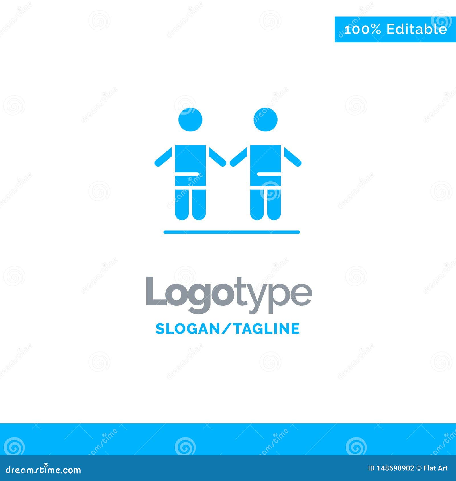 Best, Friends, Friendship, Group Blue Solid Logo Template. Place for ...