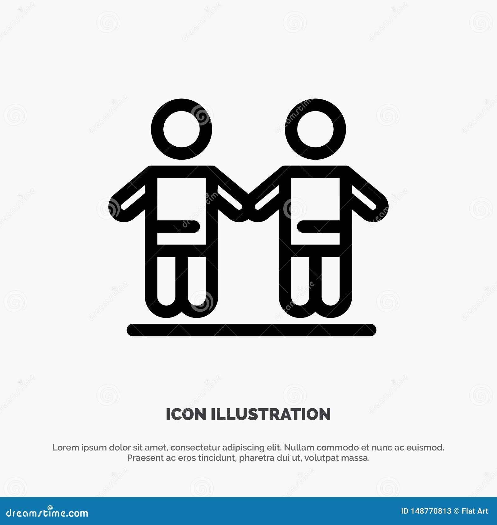 Best, Friends, Friendship, Group Line Icon Vector Stock Vector ...