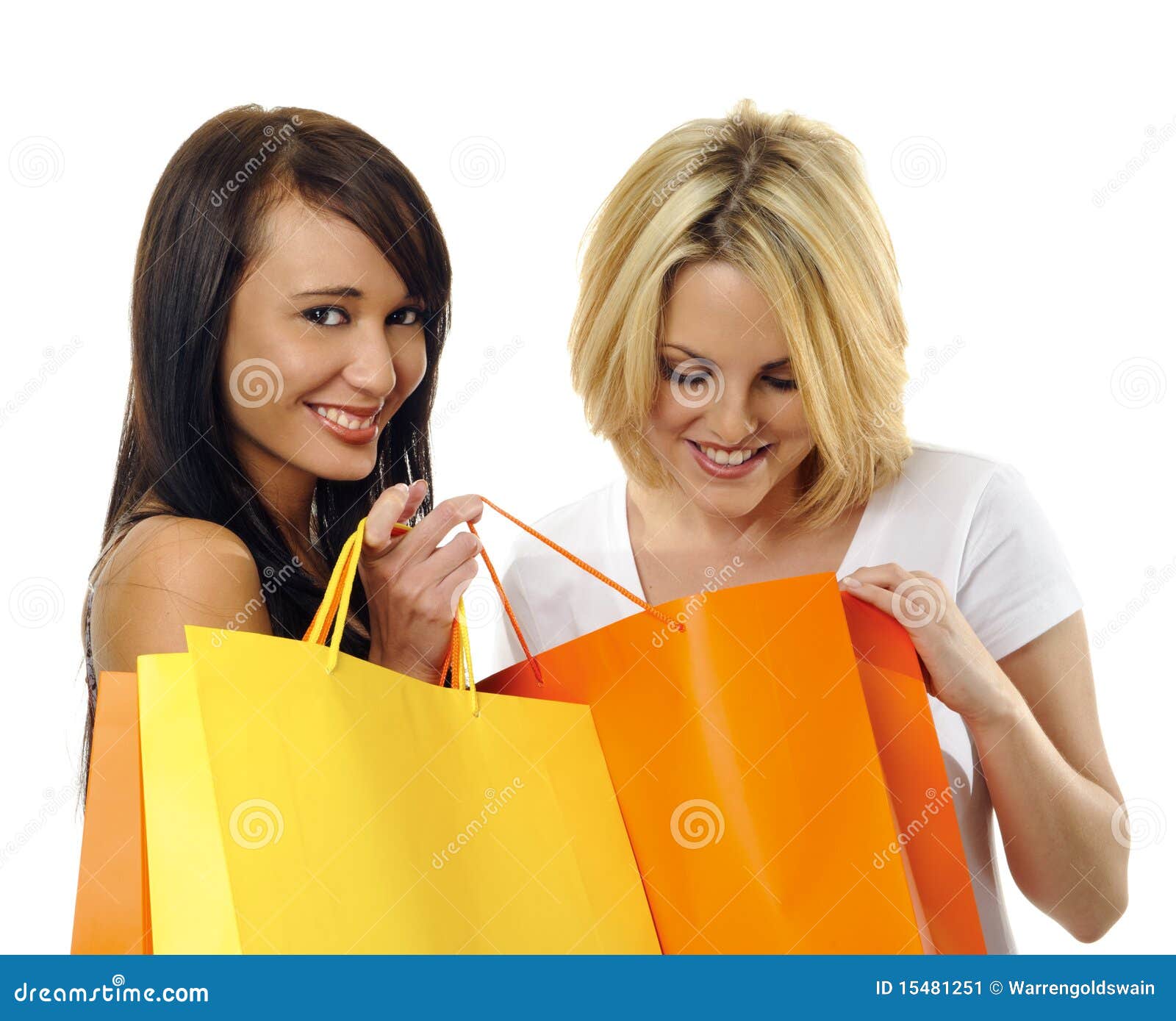 Best friends go shopping stock image. Image of isolated - 15481251