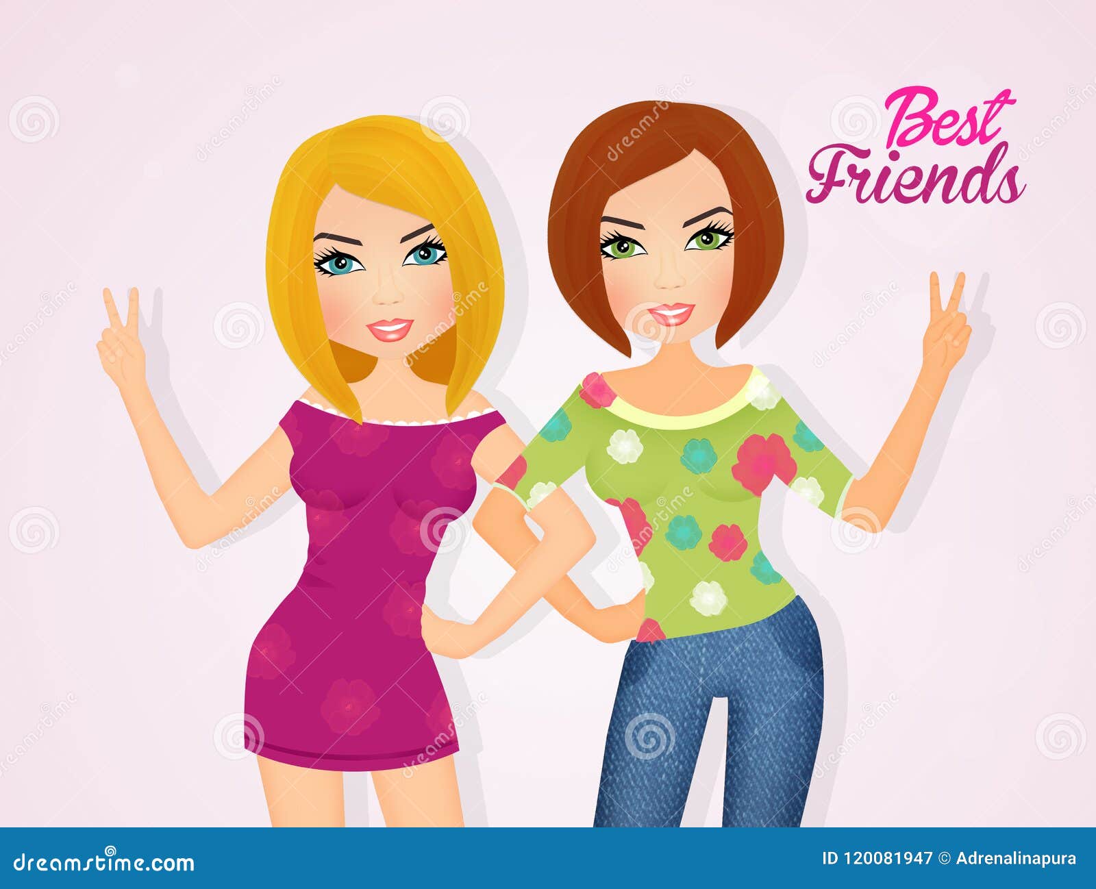 The best friends stock illustration. Illustration of blonde - 120081947