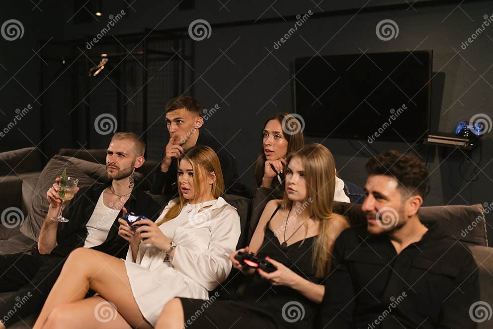 Best Friends Share Gaming Experience with Each Other Stock Image ...