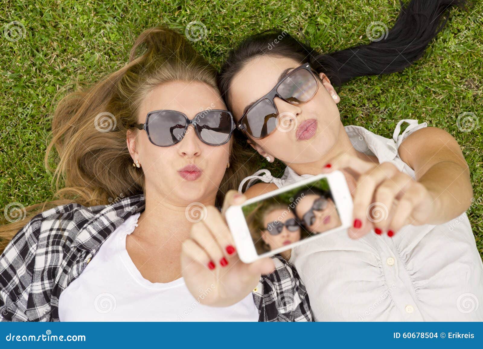 Best Friends Taking Selfies Stock Photo - Image of multicultural ...