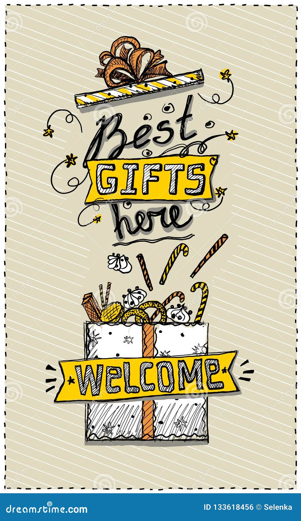 Best Gifts Here, Graphic Vector Poster Stock Vector - Illustration of ...