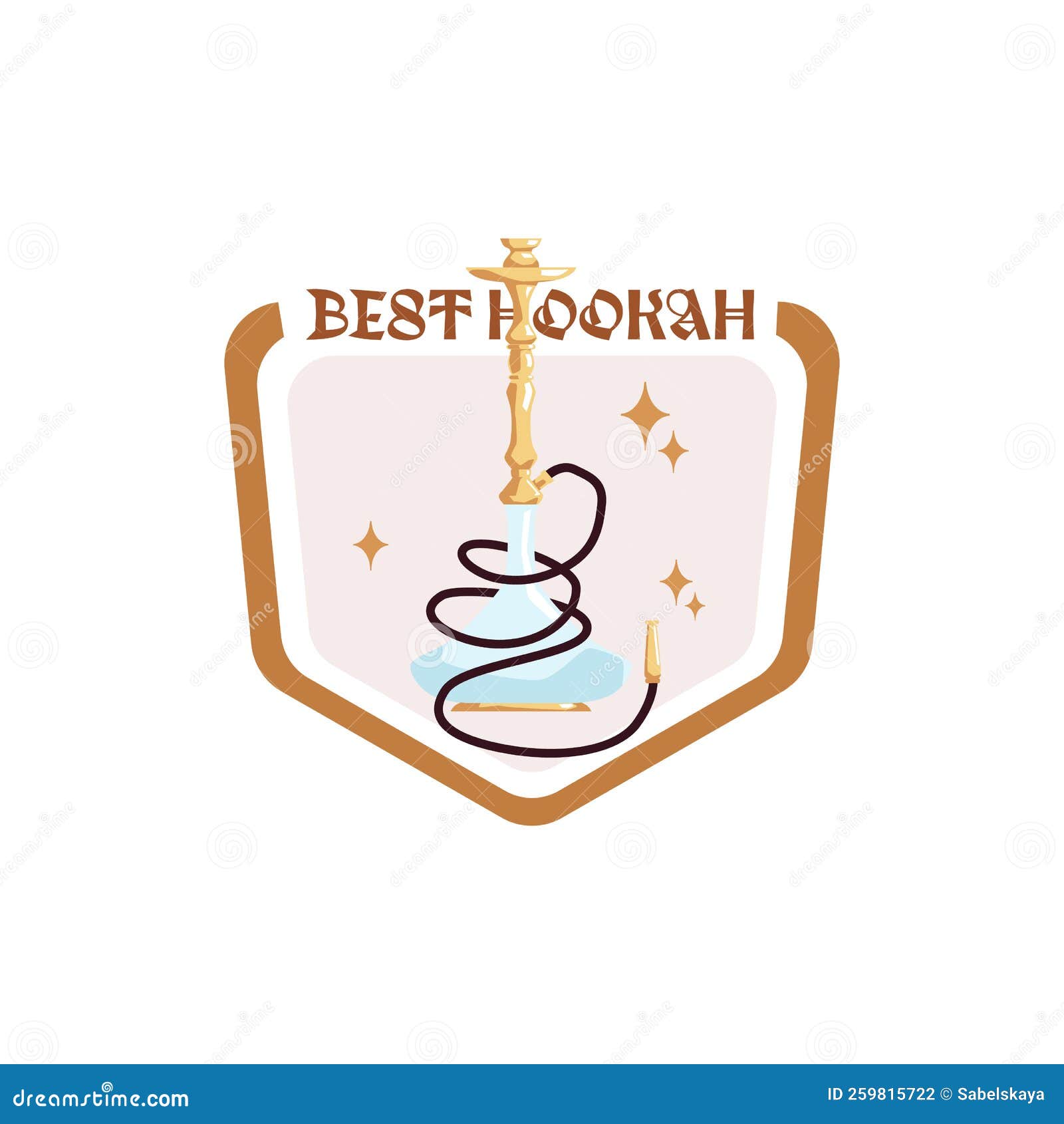 Best Hookah Design for Label or Logo Flat Style, Vector Illustration ...