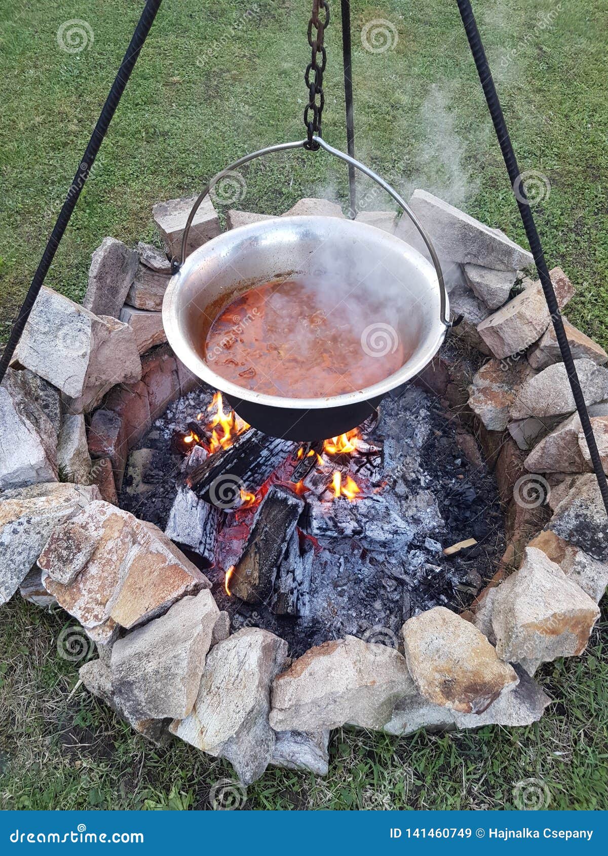 Best Hungarian Goulash Soup Cooked in Cauldron Stock Image - Image of ...