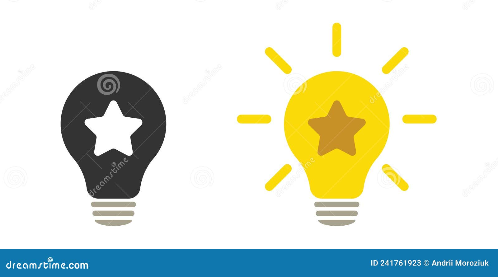 Best Idea Icon Set, Star Icon. Light Bulb Icon Stock Illustration ...