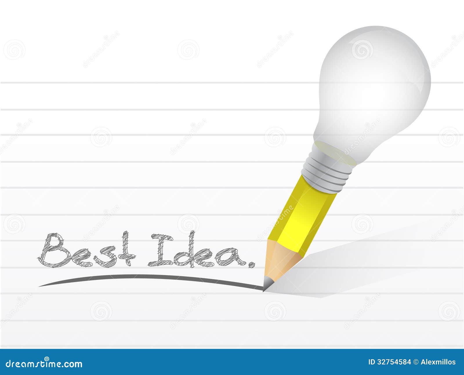 Best Idea Message Written with a Light Stock Illustration ...