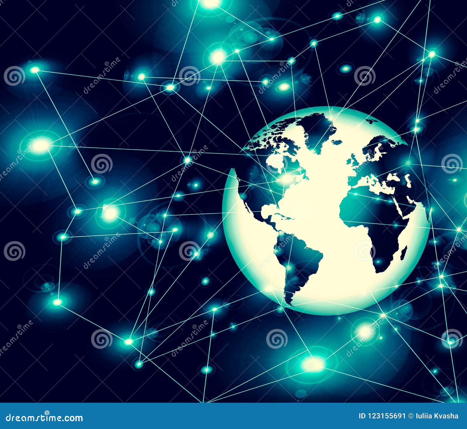 Best Internet Concept of Global Business. Globe, Glowing Lines on ...