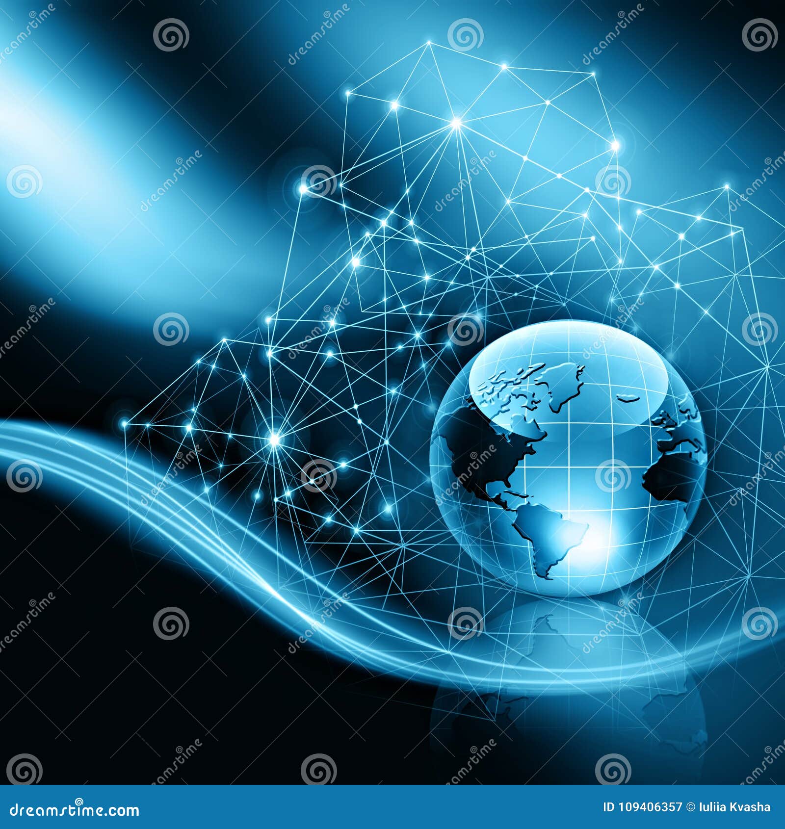 Best Internet Concept of Global Business. Globe, Glowing Lines on ...