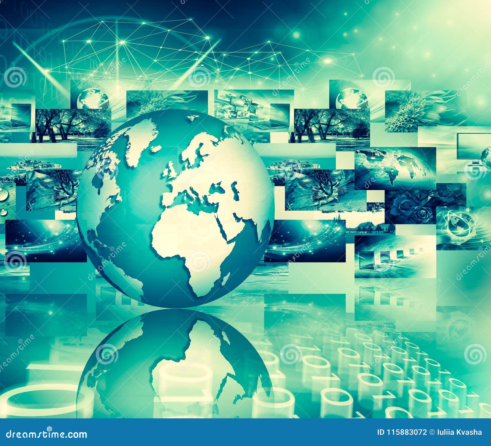 Best Internet Concept of Global Business. Globe, Glowing Lines on ...