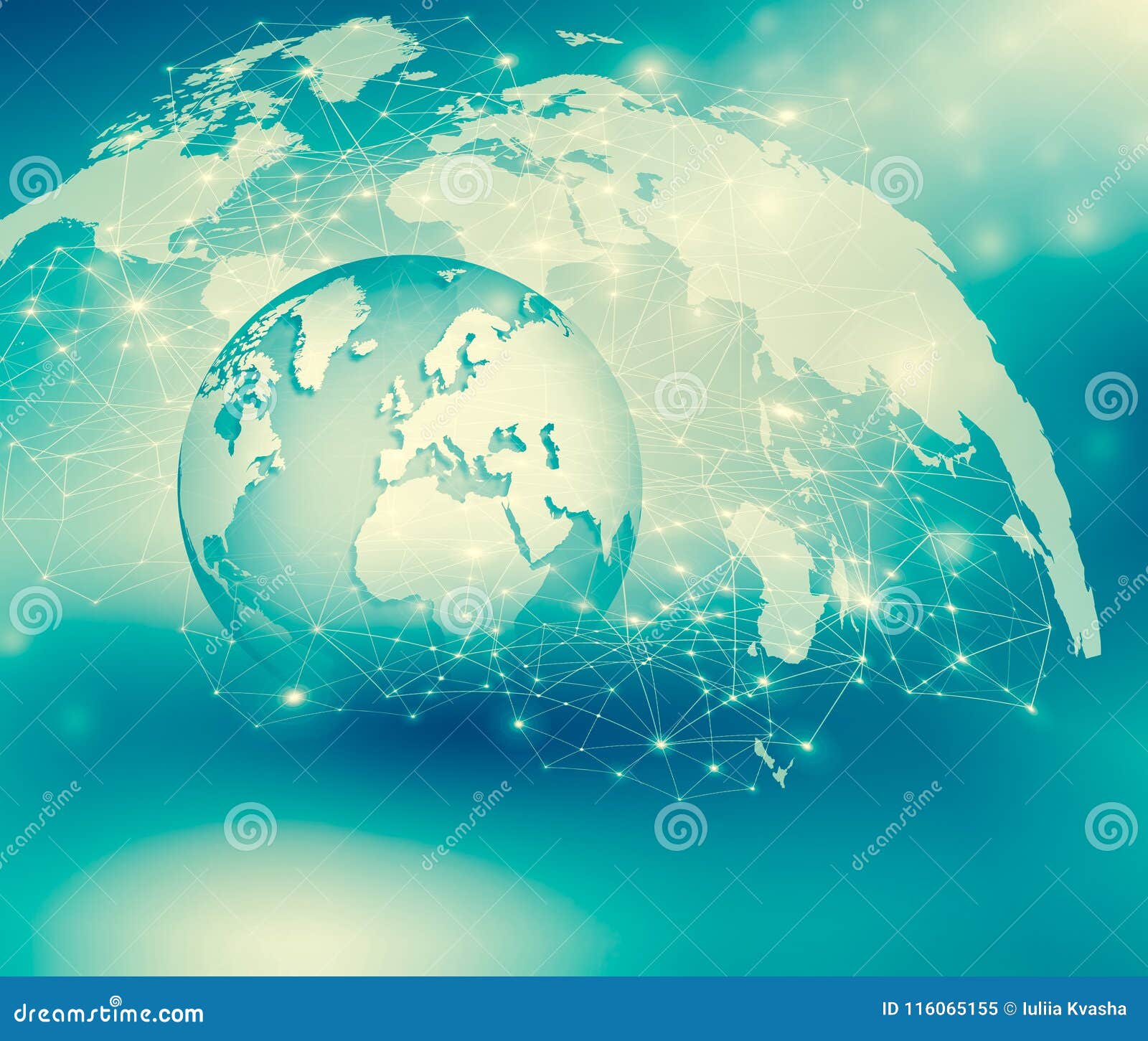 Best Internet Concept of Global Business. Globe, Glowing Lines on ...