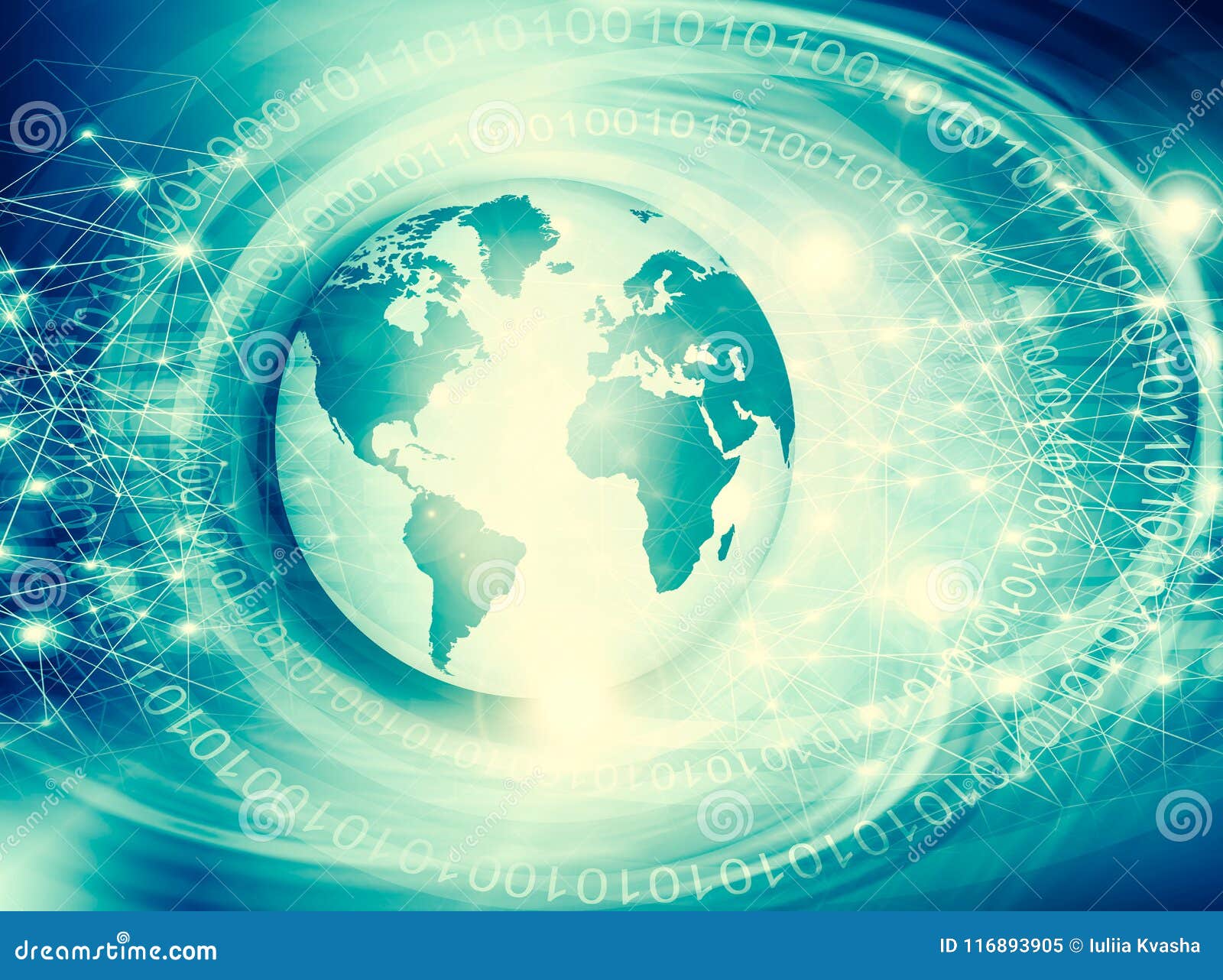 Best Internet Concept of Global Business. Globe, Glowing Lines on ...