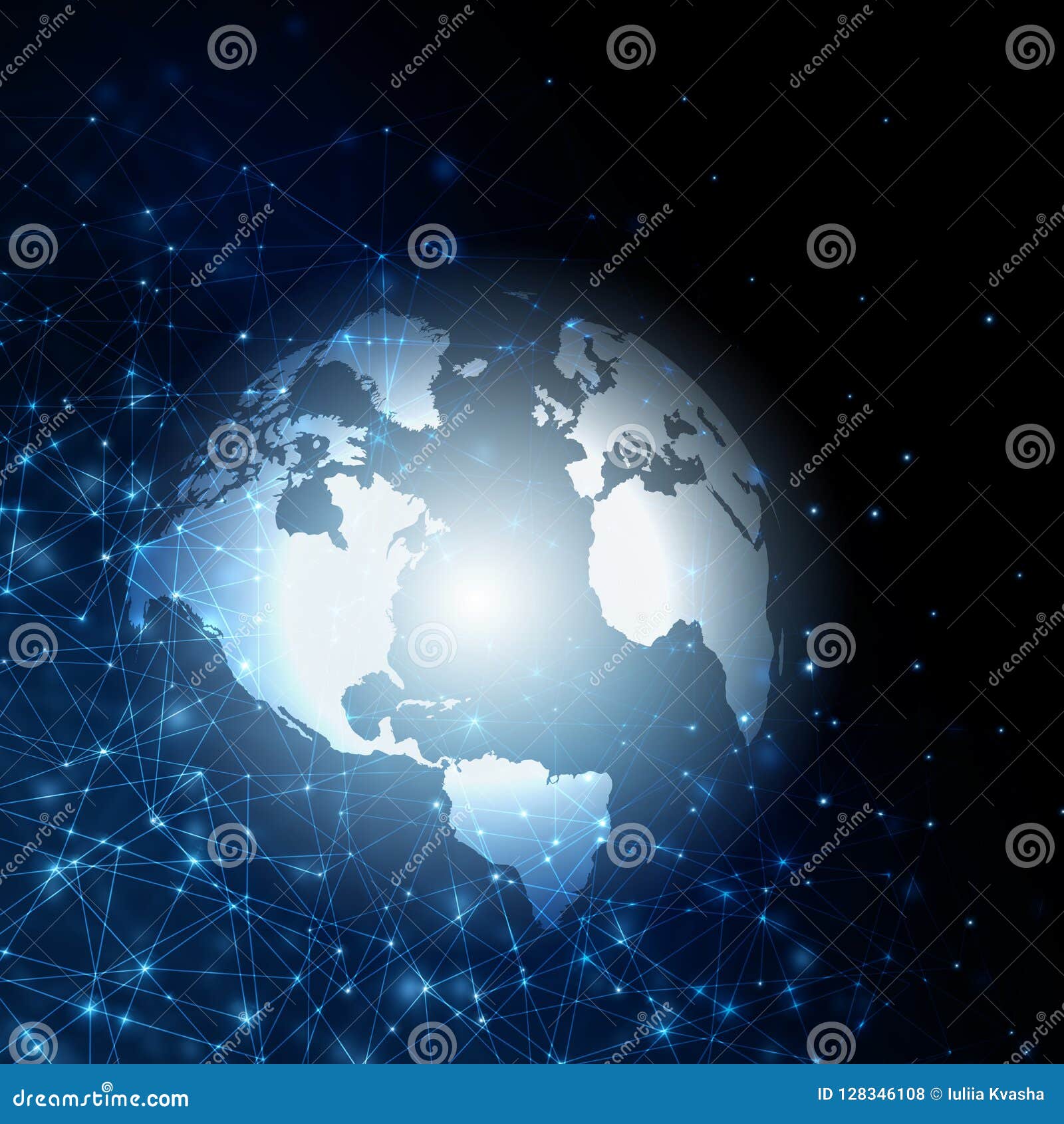 Best Internet Concept of Global Business. Globe, Glowing Lines on ...