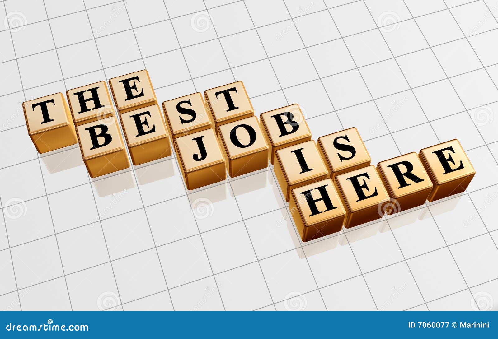 The Best Job is Here in Gold Stock Illustration - Illustration of ...