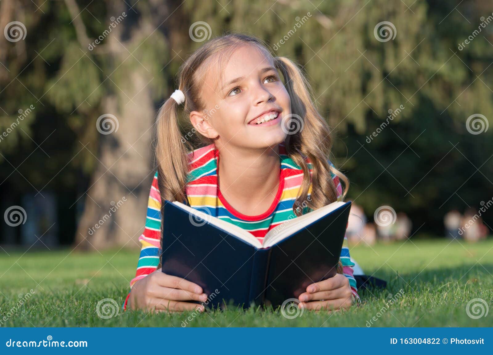 Only the Best Knowledge. Adorable Small Child Gain Read Book for ...