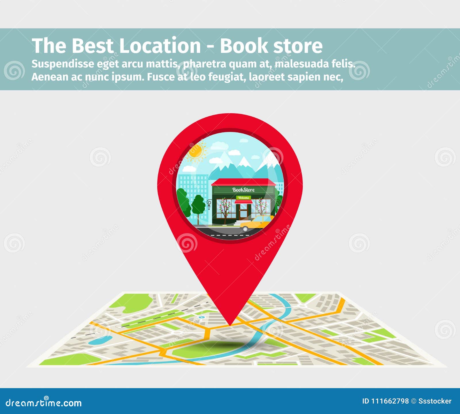 The Best Location Book Store Stock Vector - Illustration of point ...
