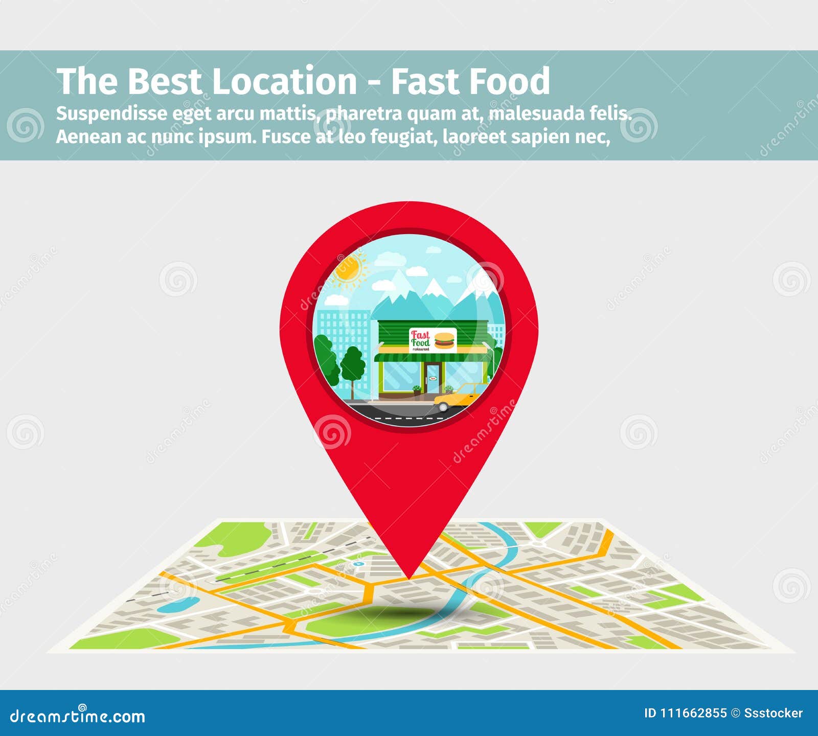 The Best Location Fast Food Stock Vector - Illustration of navigation ...