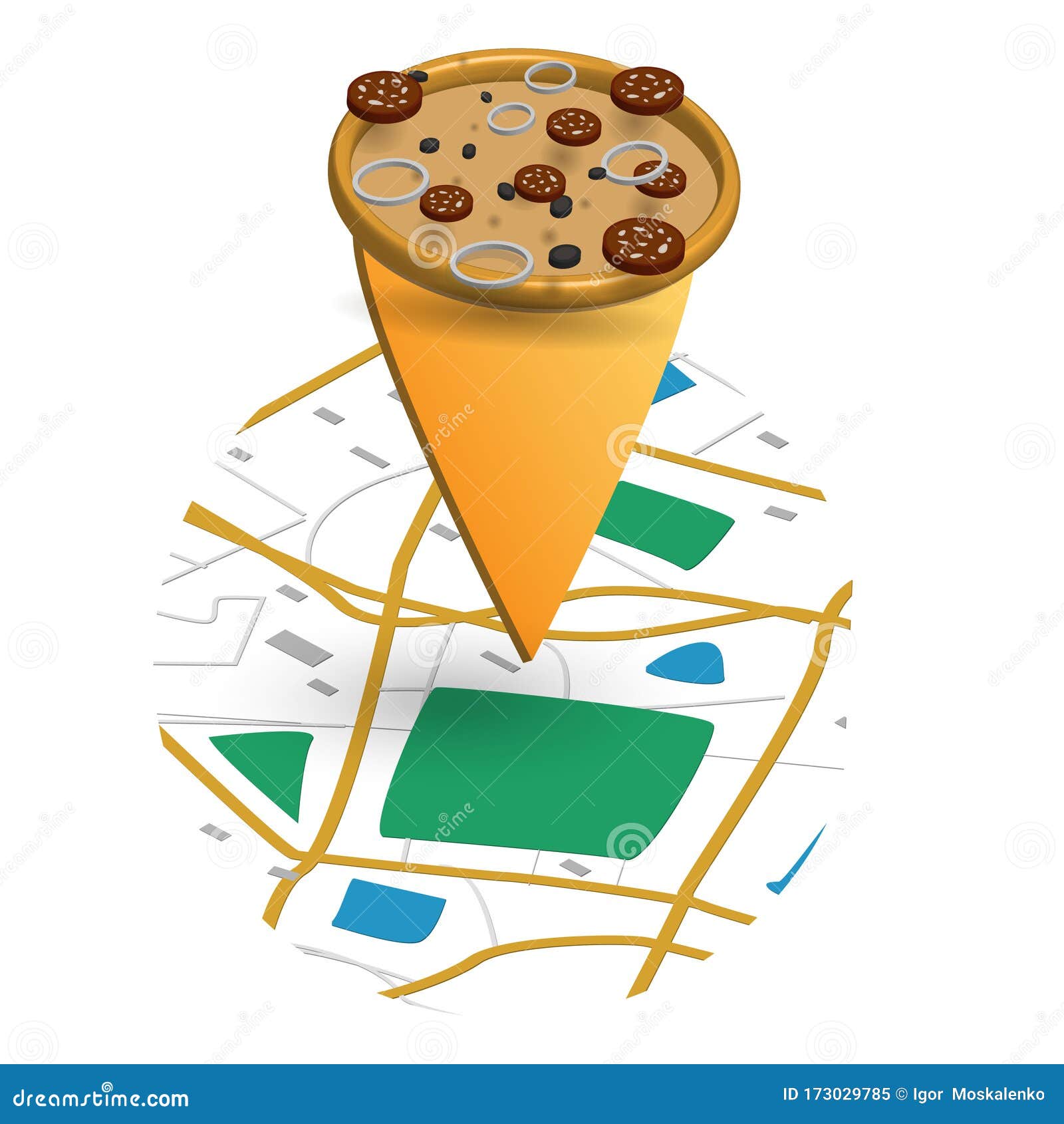 The best location pizza. stock vector. Illustration of cook - 173029785