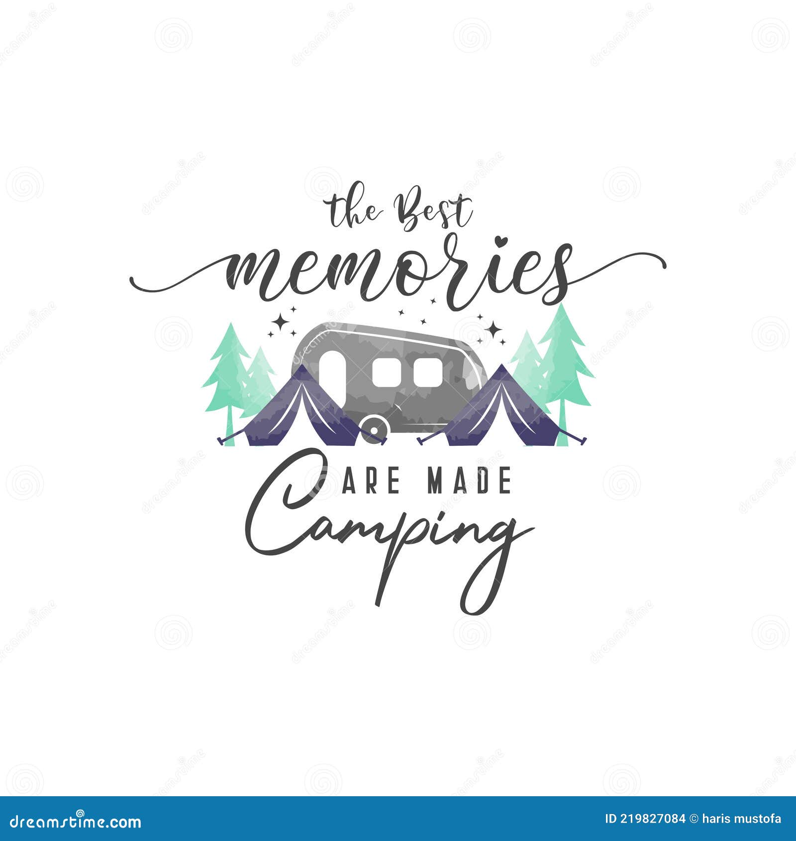 Camping Lettering Black Set Cartoon Vector | CartoonDealer.com #263138487