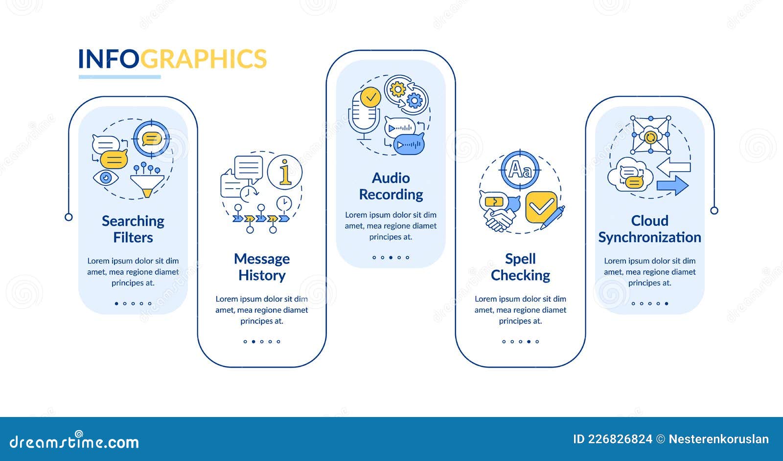 Best Messaging Feature Vector Infographic Template Stock Vector ...