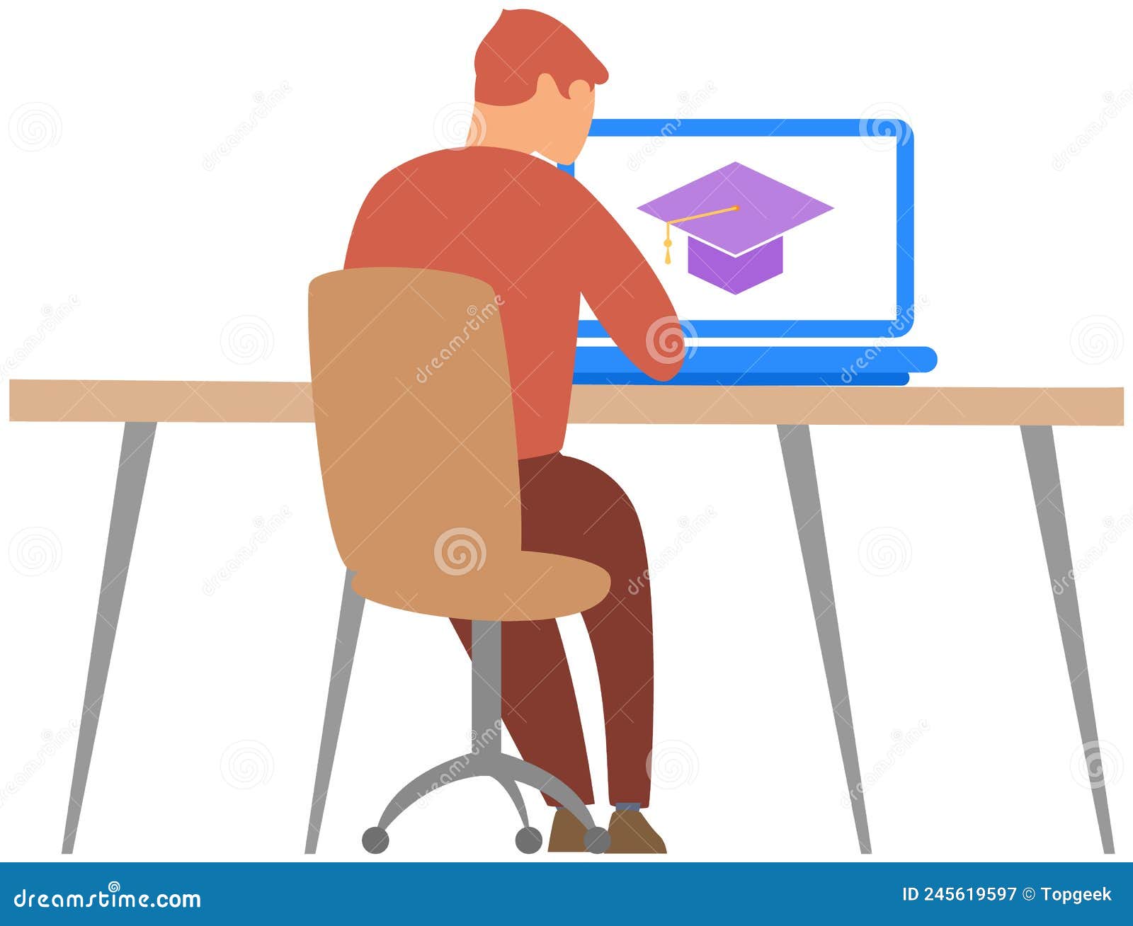Best Methods of Self Study Concept. Man Using Program for Distance ...