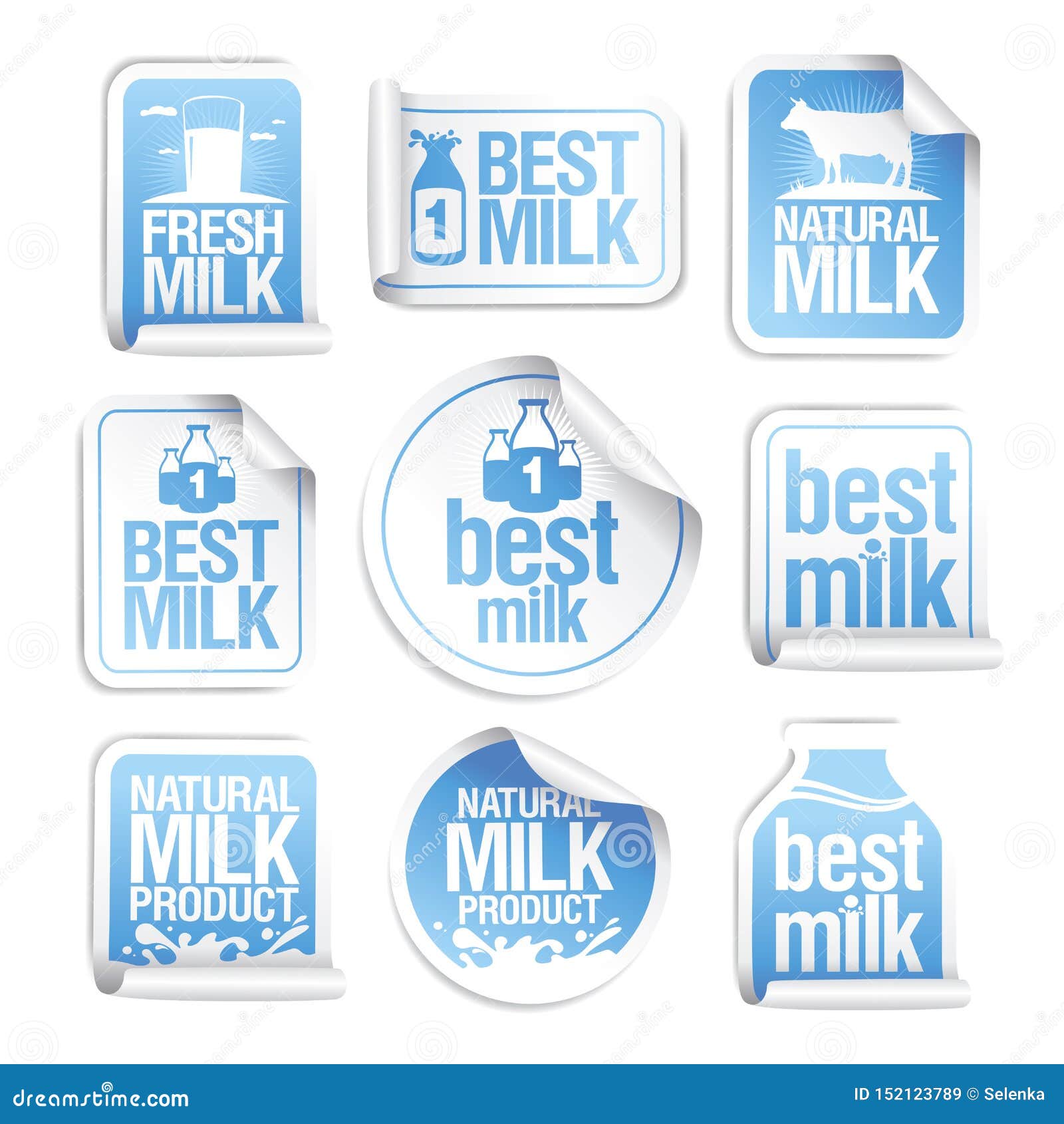 Best Milk, Natural Milk, Fresh Milk Vector Stickers | CartoonDealer.com ...