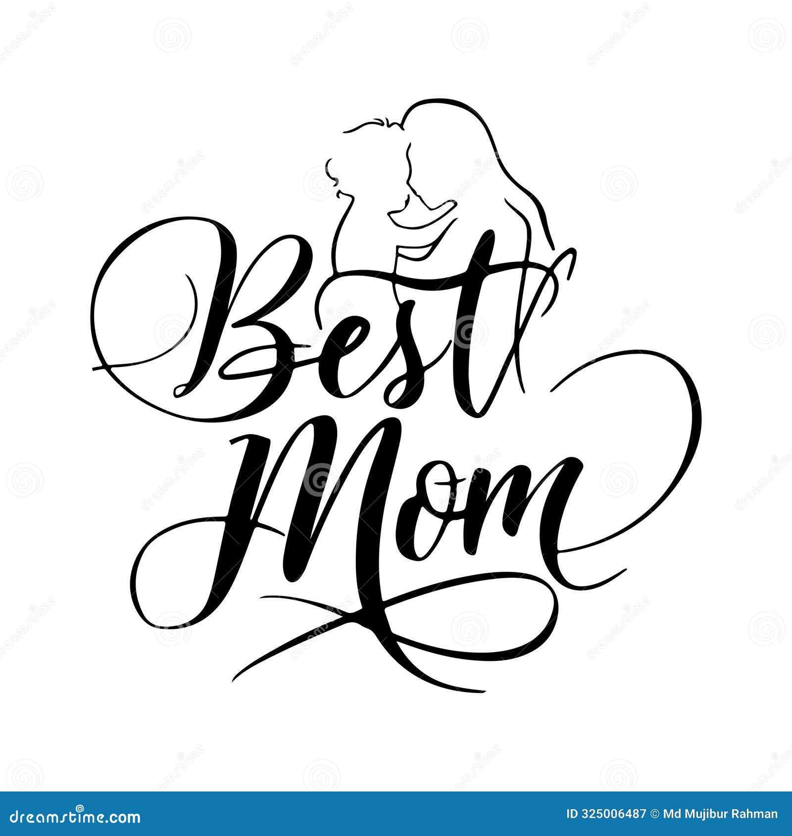 Best Mom Art Design Vector Silhouette Stock Illustration - Illustration ...