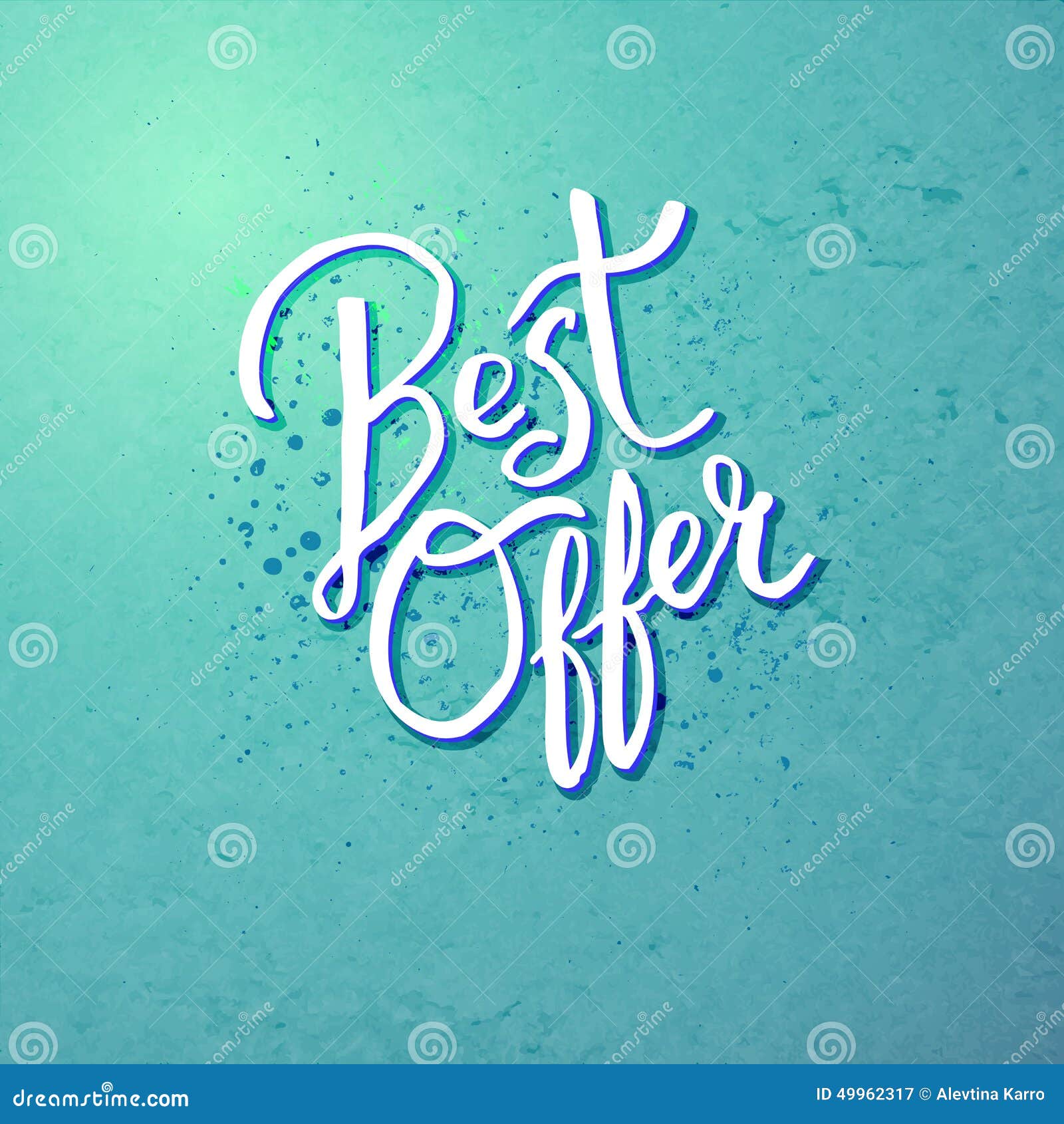 Best Offer Concept on Blue Green Background Stock Vector - Illustration ...