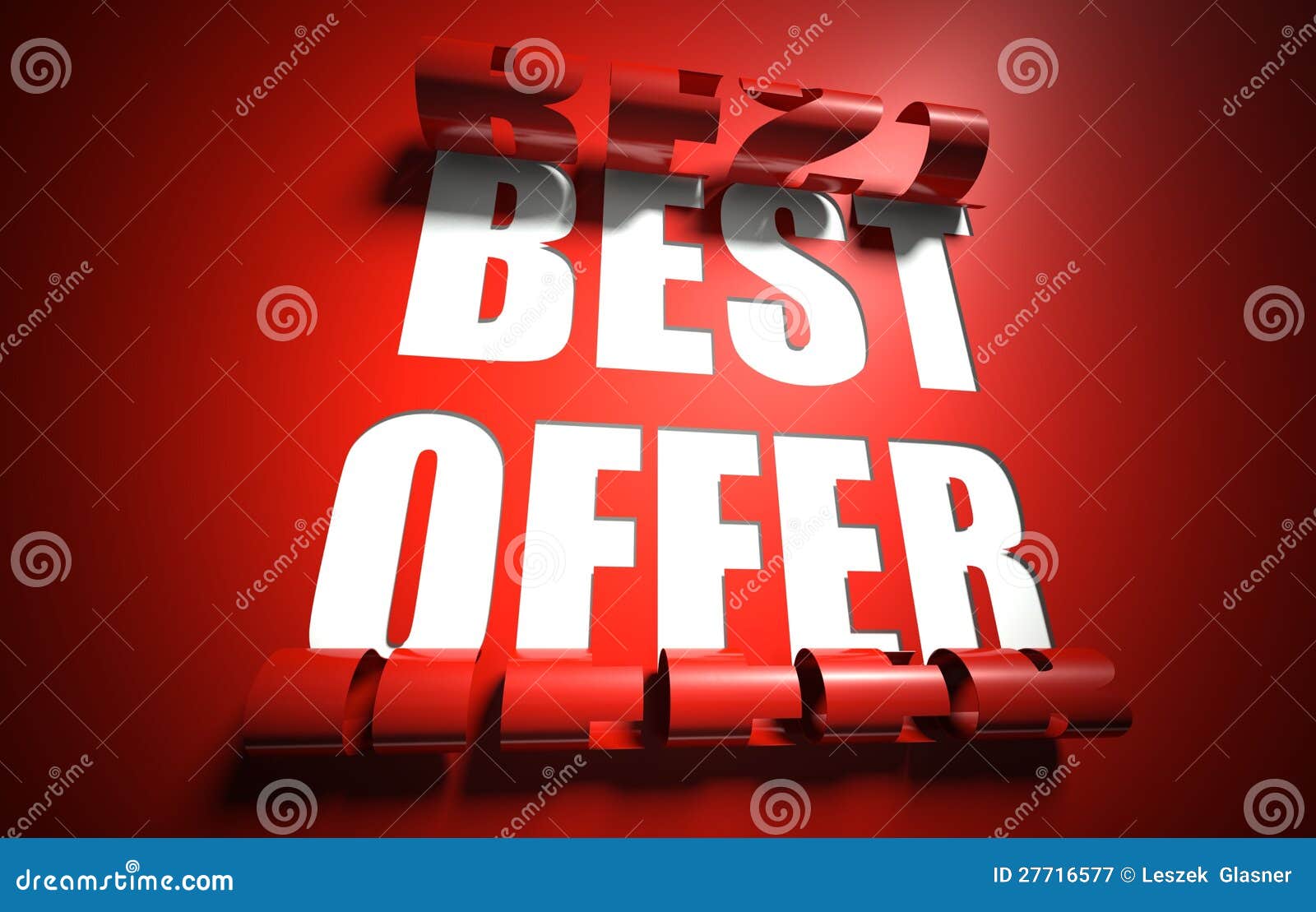 Best Offer Concept, Cut Out in Background Stock Illustration ...