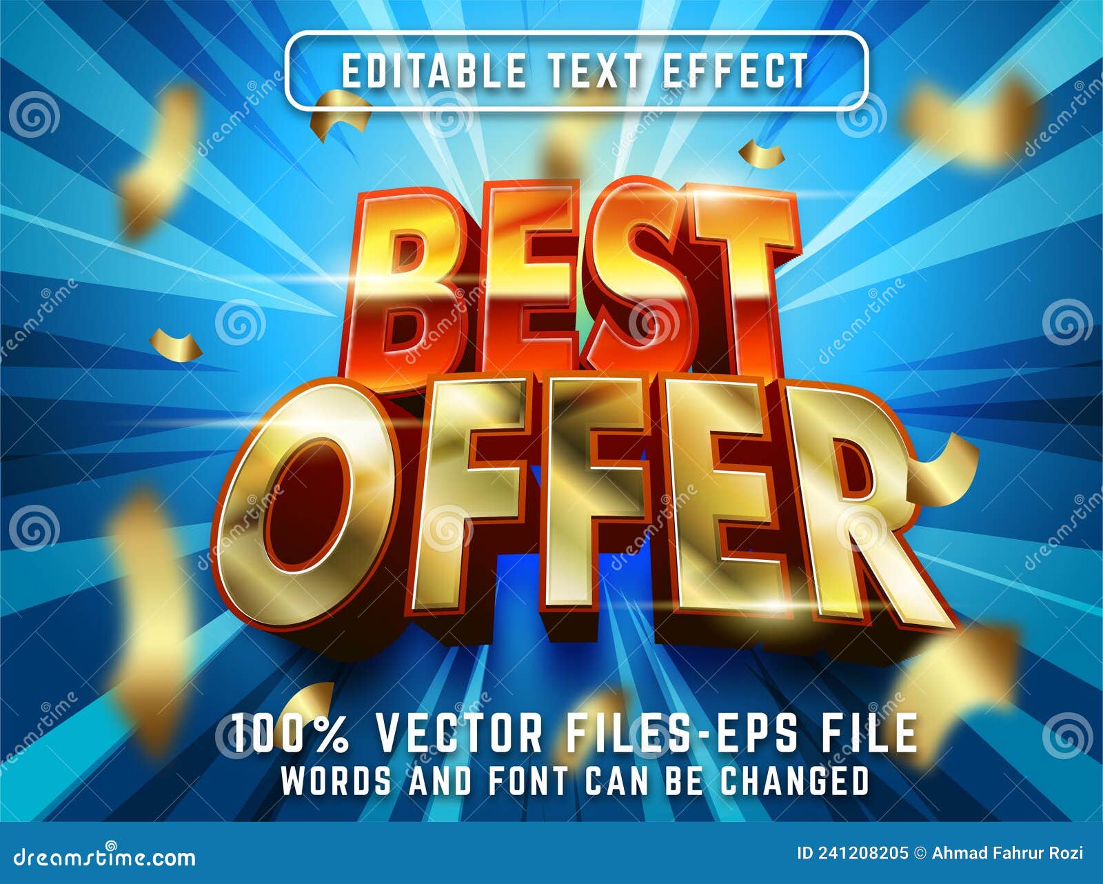 Best Offer 3d Text Effect with Golden Style Premium Vectors Stock ...