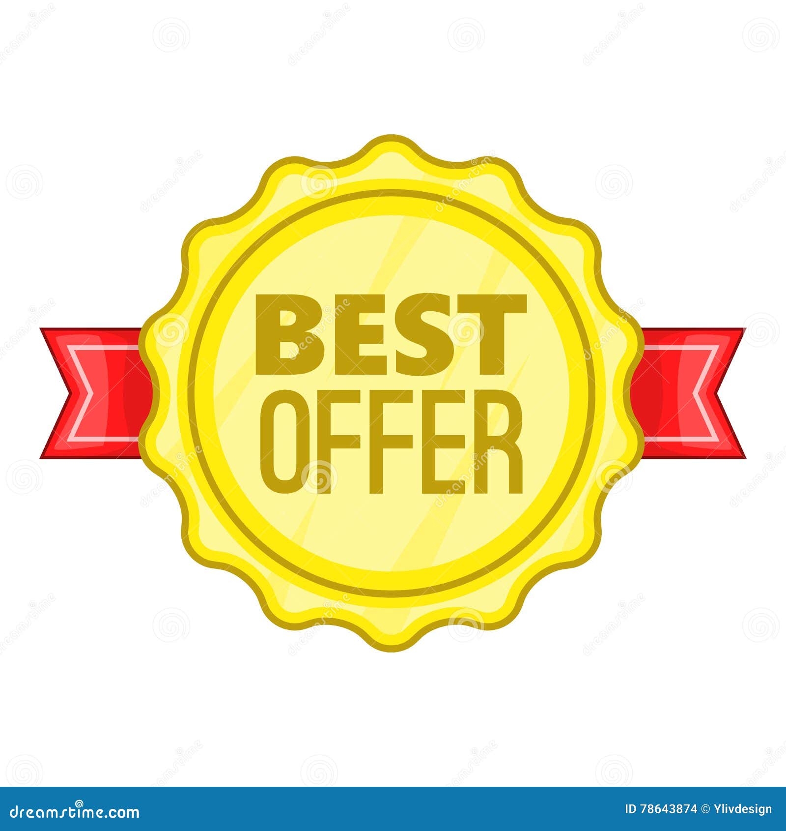 Best Offer Label Icon, Cartoon Style Stock Vector - Illustration of ...