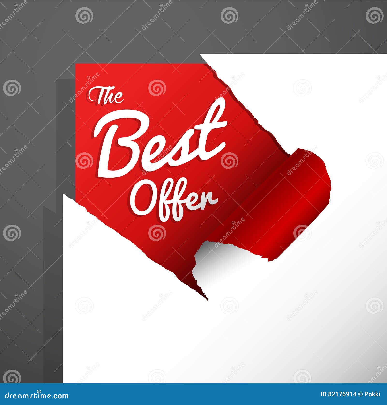 `the Best Offer` Text Uncovered from Teared Paper Corner. Stock ...