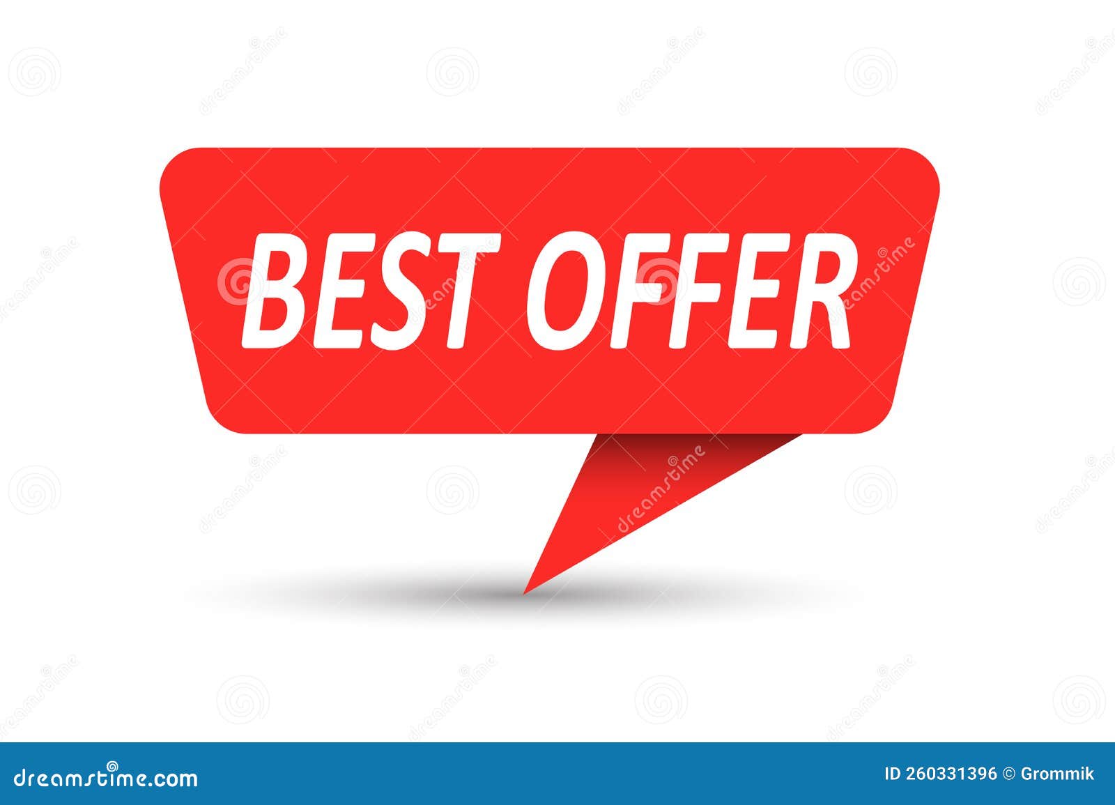 BEST OFFER. Vector Banner, Pointer, Sticker, Label or Speech Bubble ...