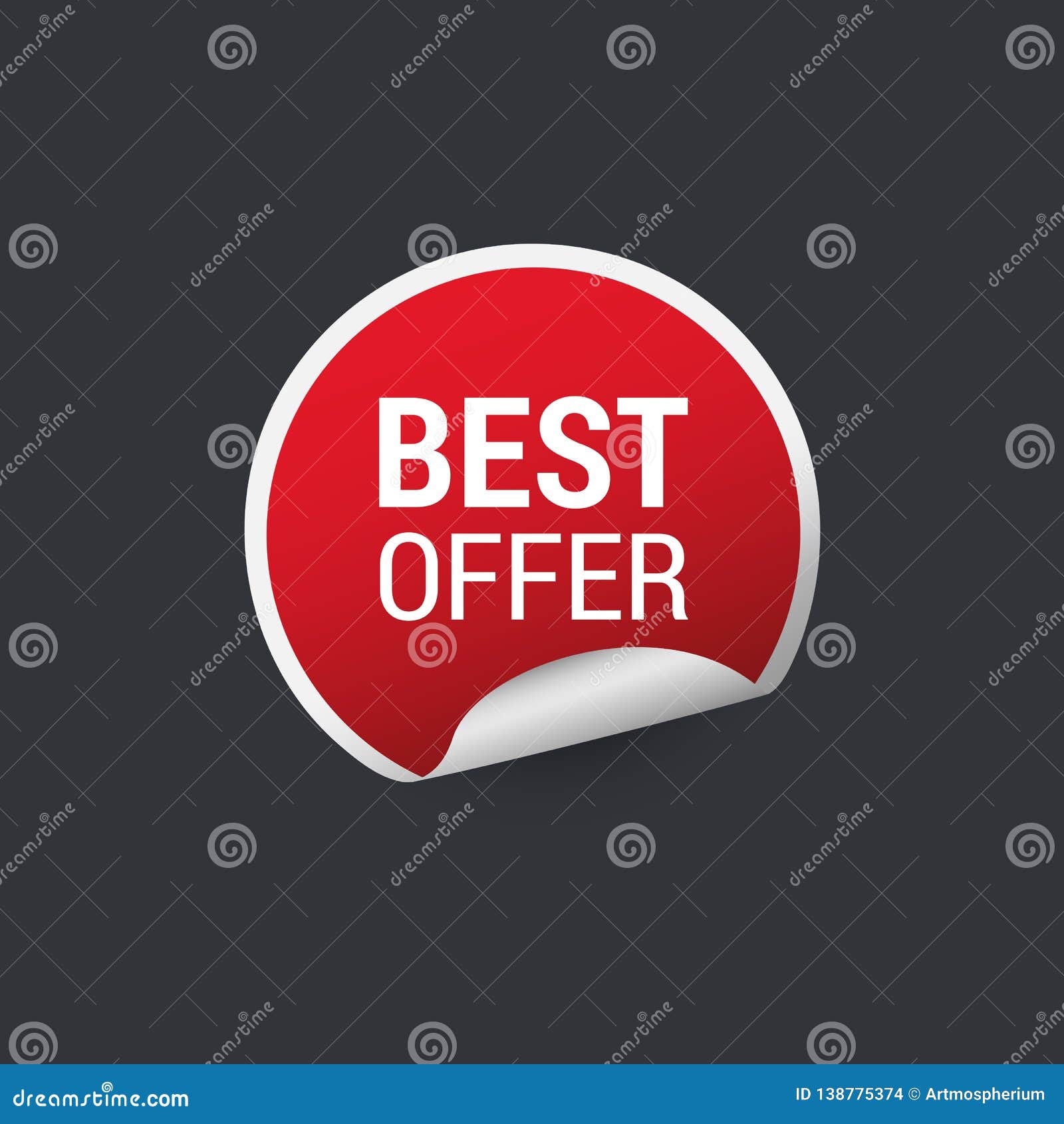 Best Offer Wrapped Sticker Label Badge Stock Vector - Illustration of ...